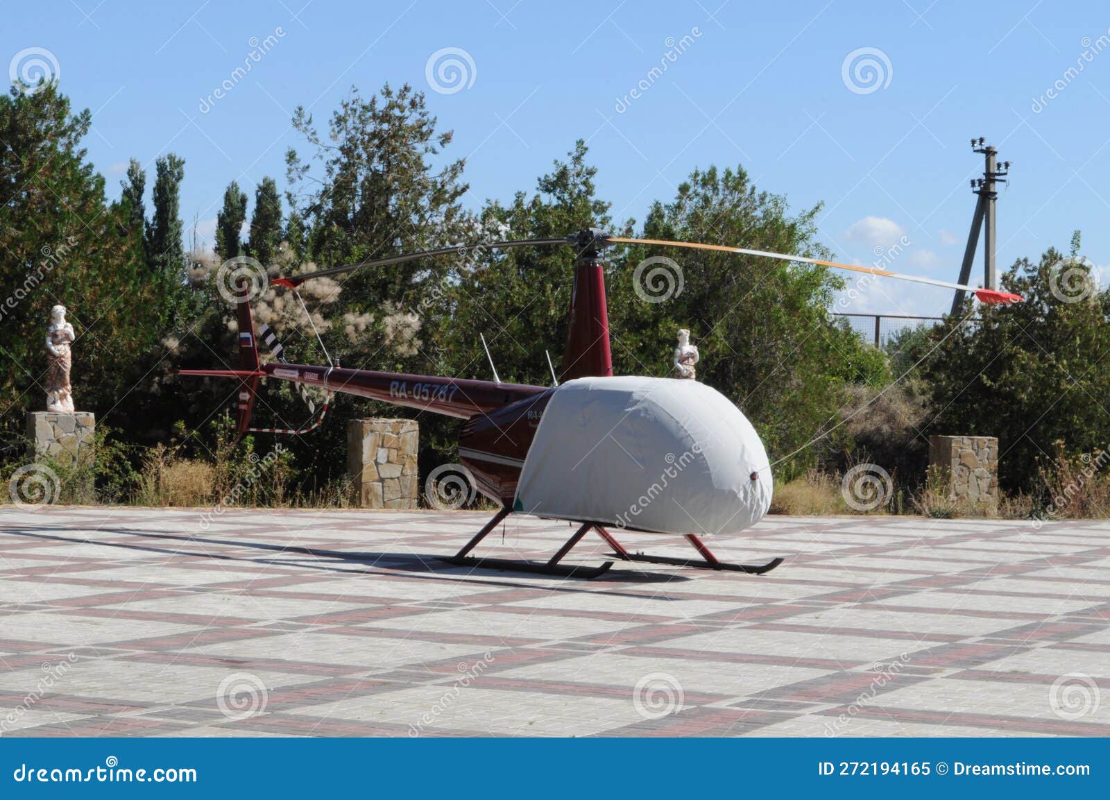 Helicopter on parking stock image. Image of parking - 272194165