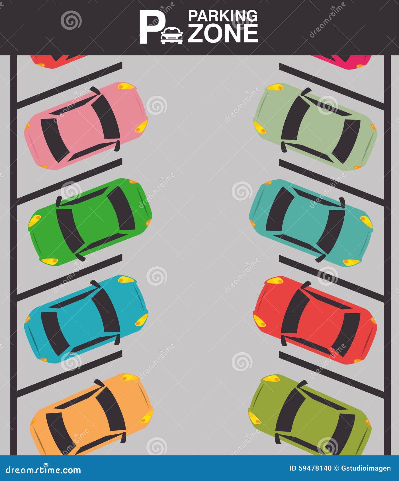 Parking or Park Zone Design Stock Vector - Illustration of space, park ...