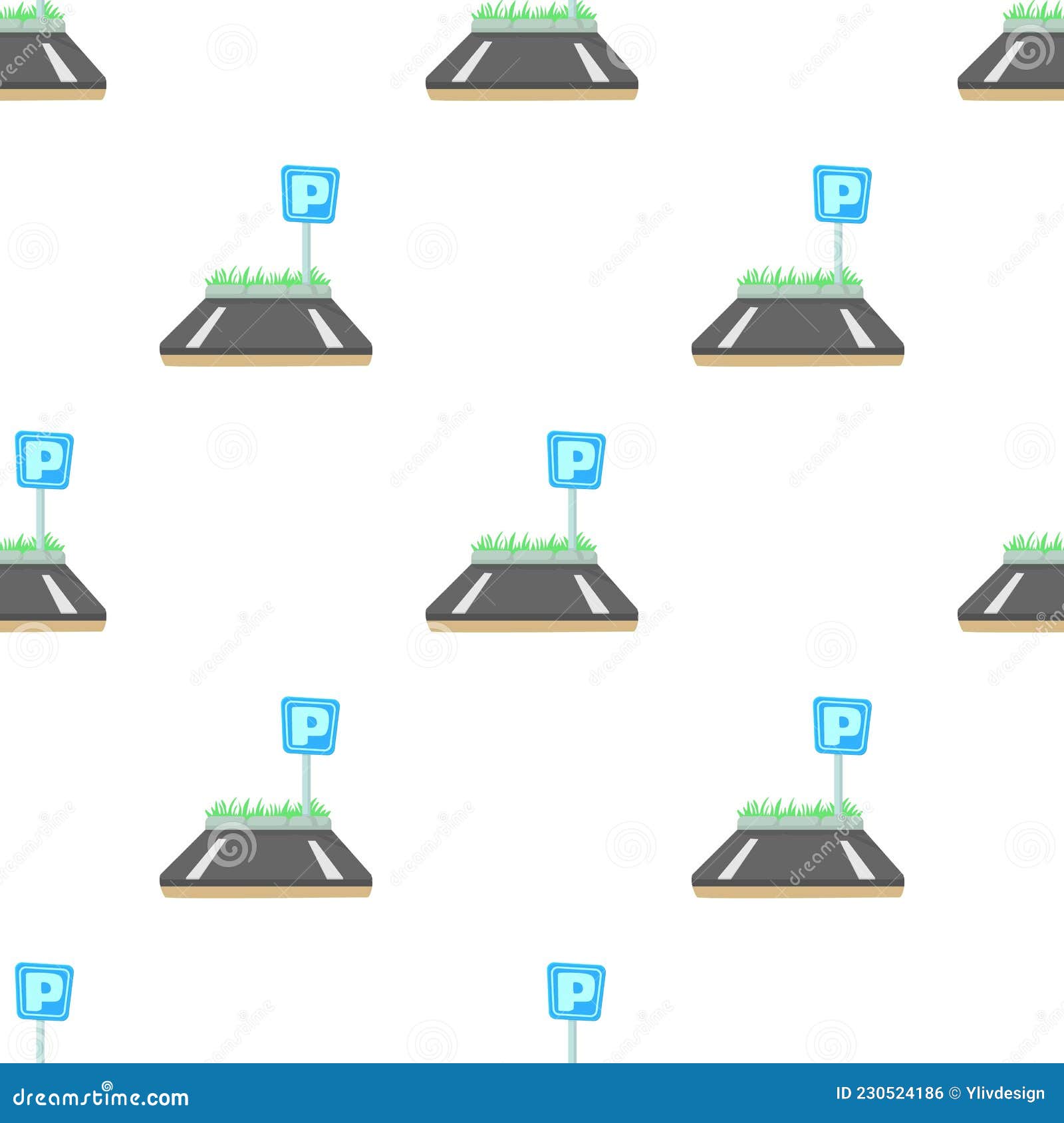 Parking Pattern Seamless Vector Stock Vector - Illustration of logo ...