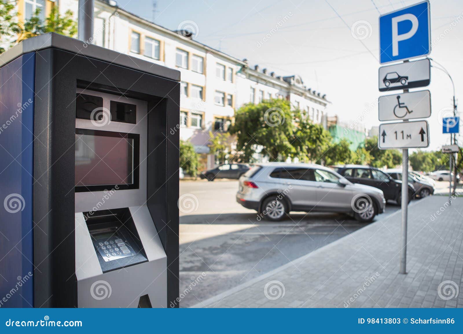 Parking payment system stock image. Image of access, sidewalk - 98413803