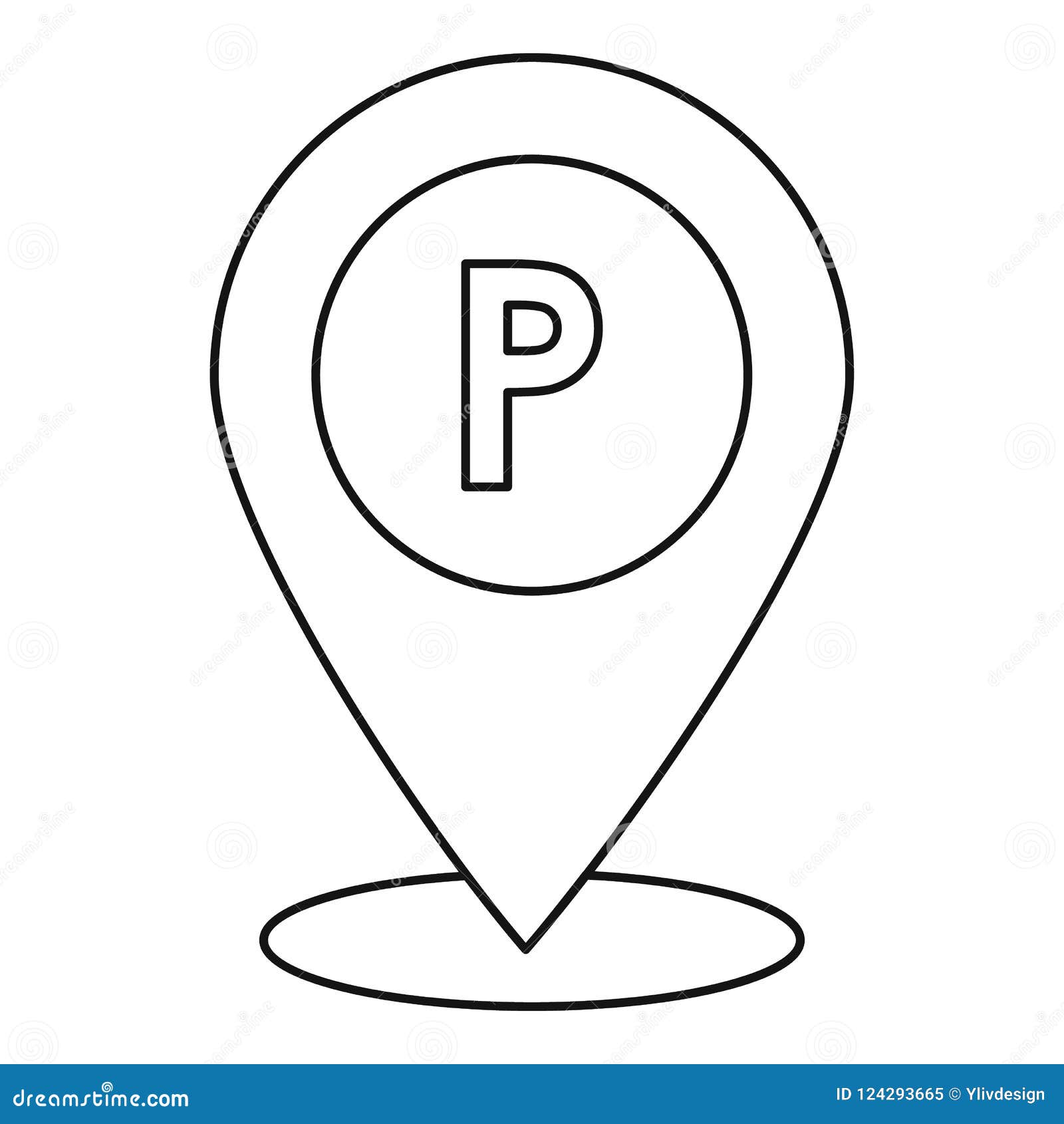 Parking Pin Icon, Outline Style Stock Illustration - Illustration of ... Parking Pin Icon, Outline Style Stock Illustration - Illustration of ...