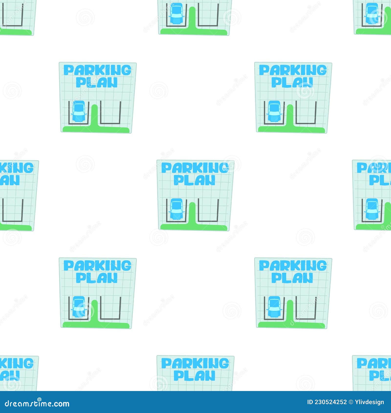 Parking Plan Pattern Seamless Vector Stock Vector - Illustration of ...