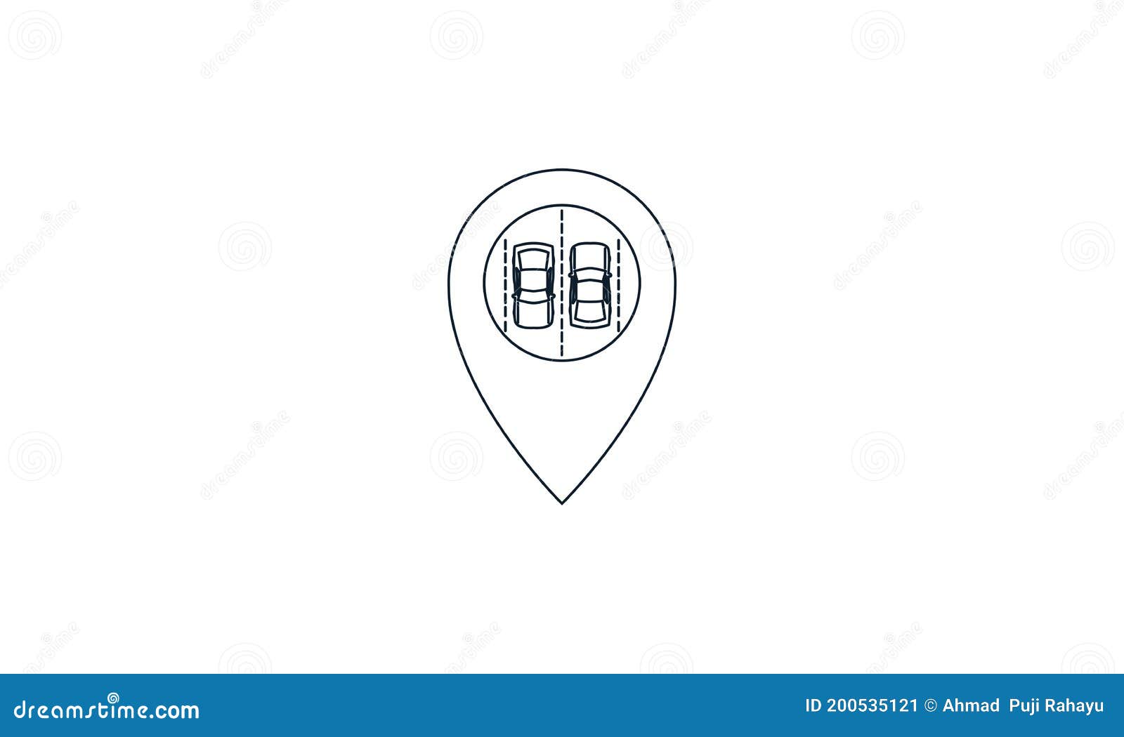 Parking Position Line Car with Pin Maps Location Logo Vector Icon ...