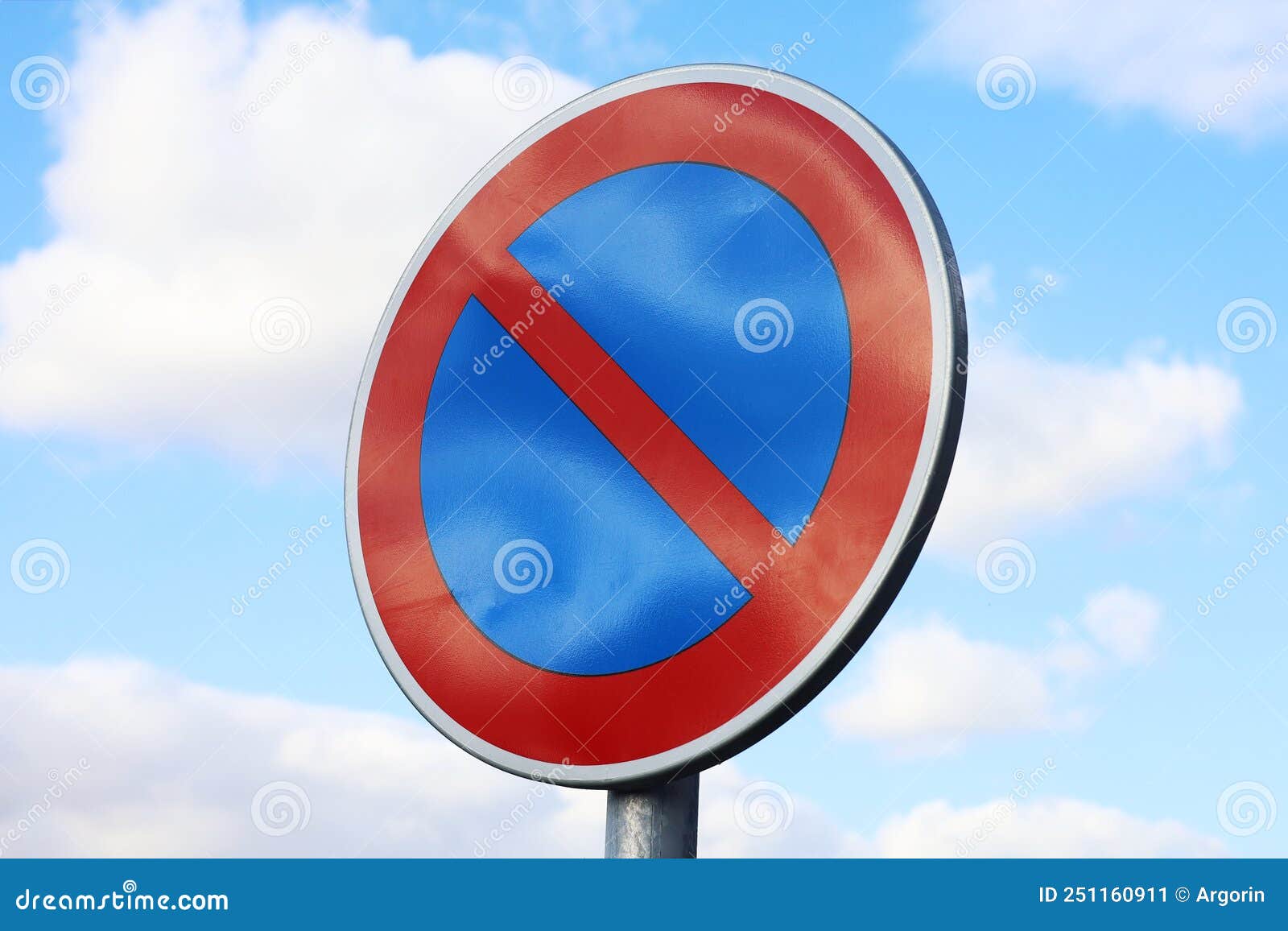 Parking Prohibited Road Sign Closeup Stock Image - Image of parking ...