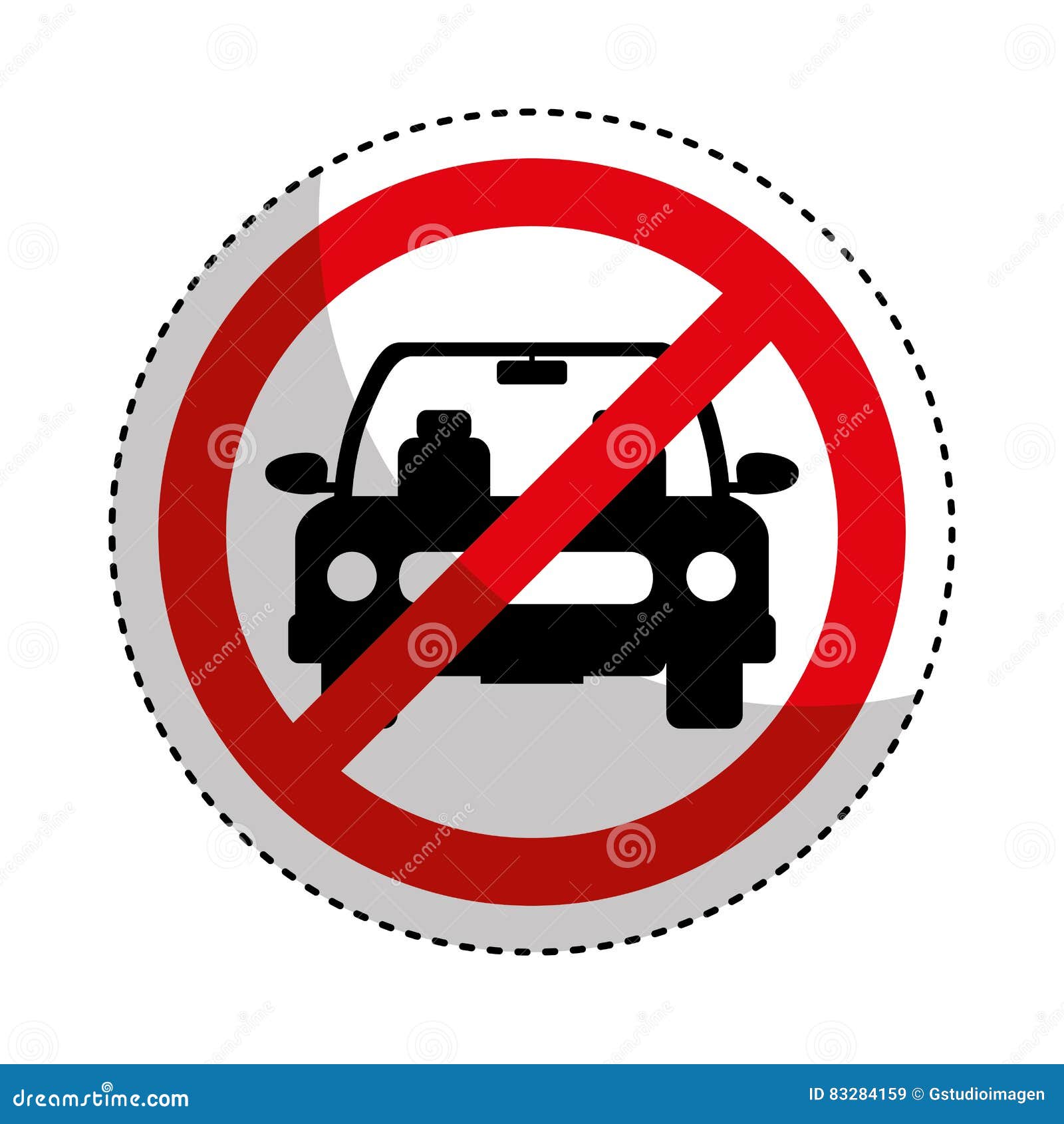 Parking Prohibited Sign Isolated Icon Stock Illustration - Illustration ...