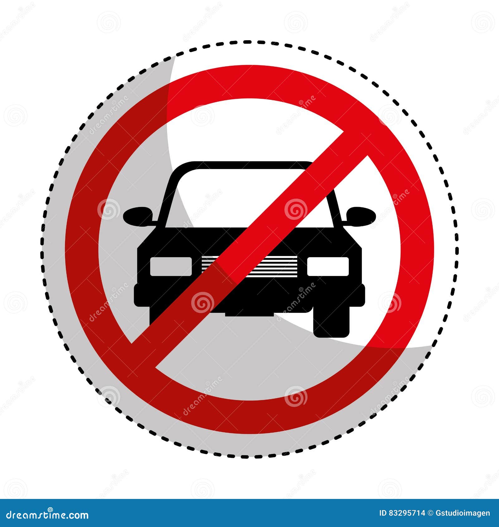 Parking Prohibited Sign Isolated Icon Stock Illustration - Illustration ...