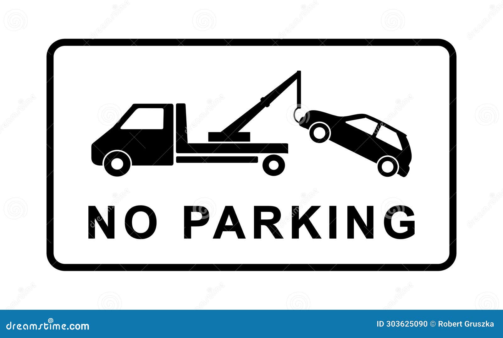 Parking prohibited sign stock vector. Illustration of icon - 303625090