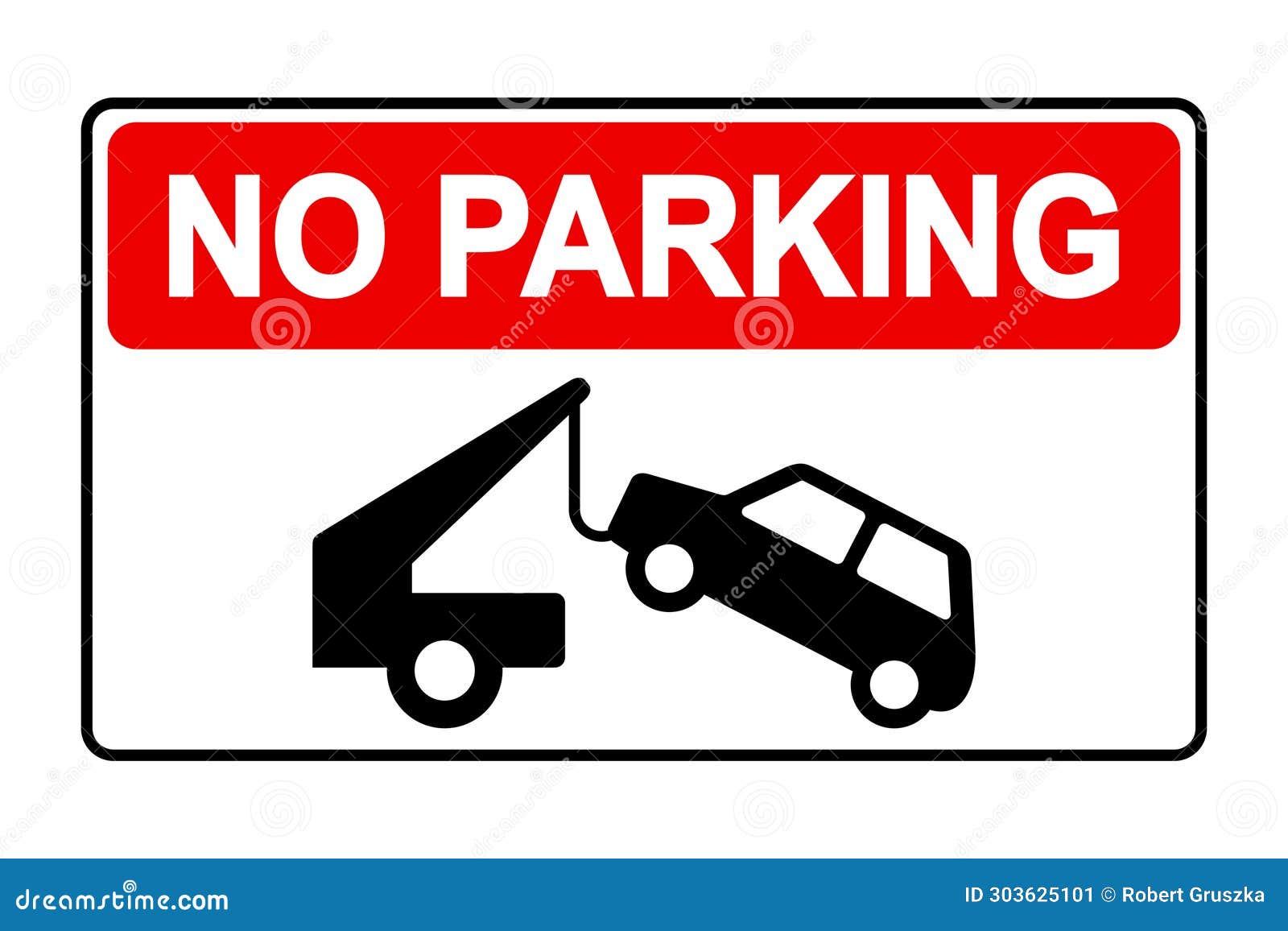 Parking prohibited sign stock vector. Illustration of warning - 303625101