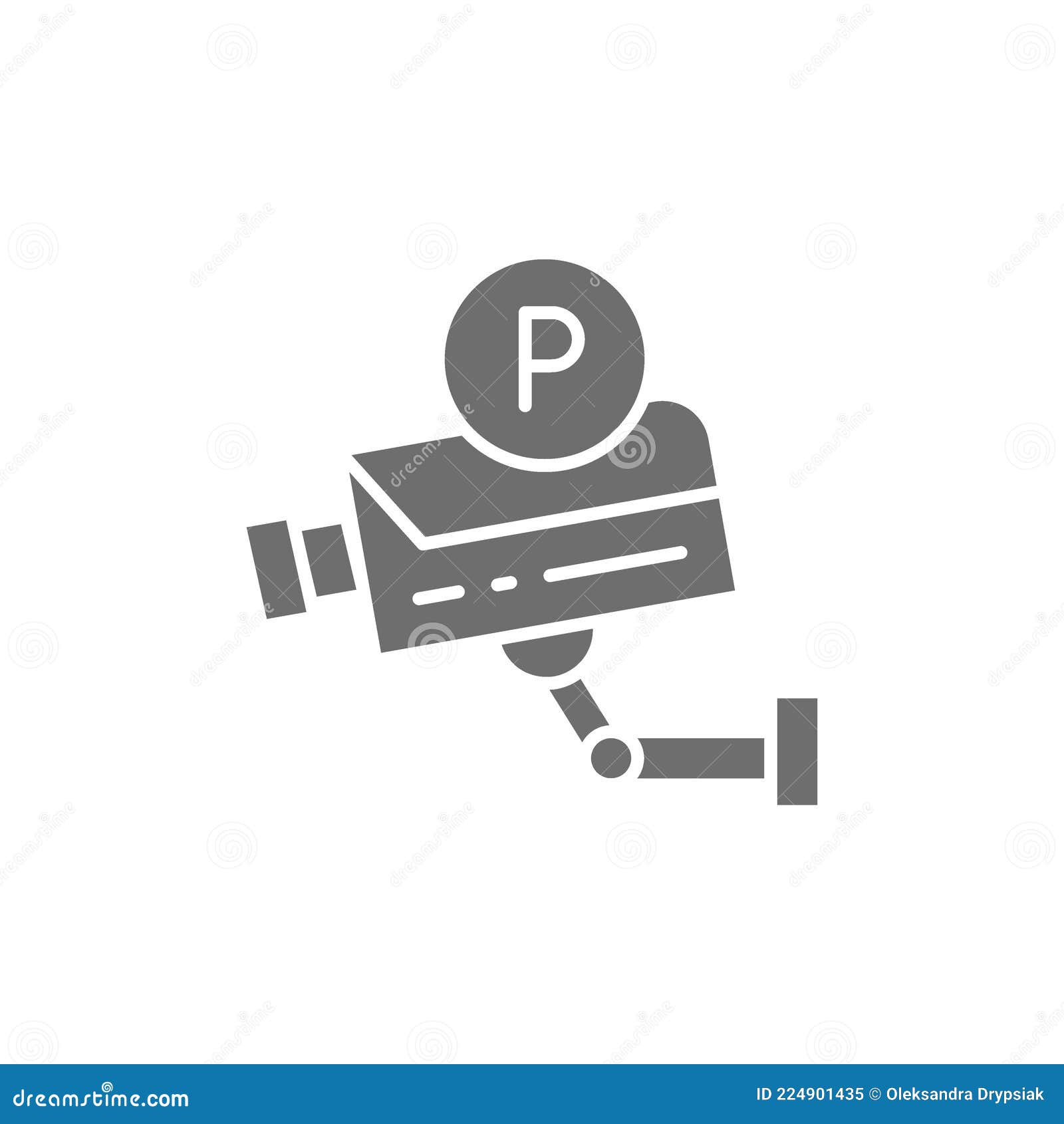 Parking Security Camera, Surveillance System Grey Icon. Stock Vector ...