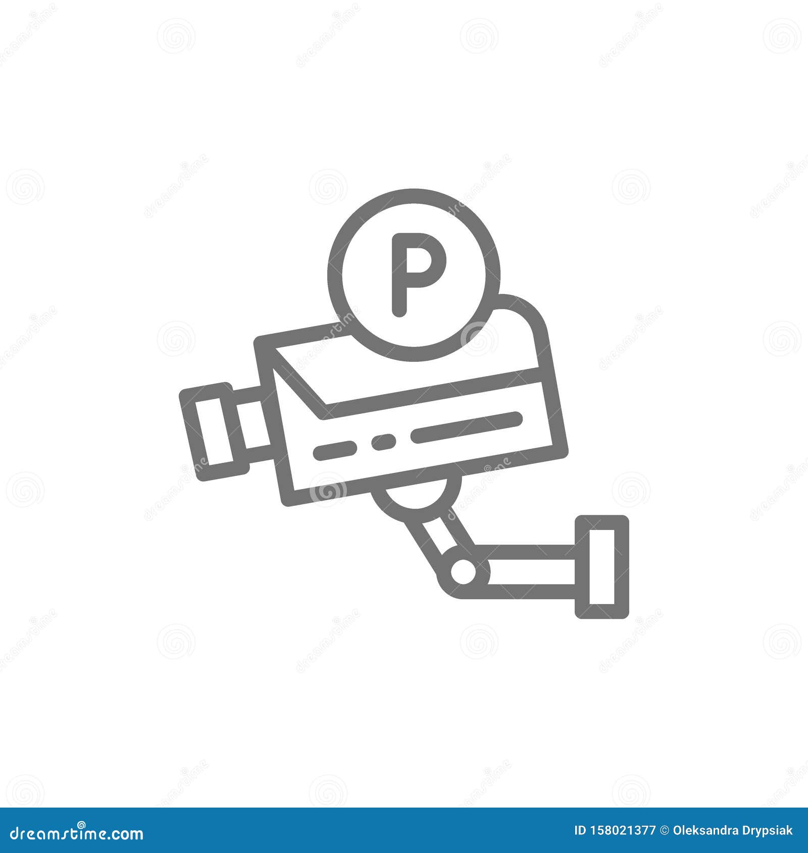 Parking Security Camera, Surveillance System Line Icon. Stock Vector ...