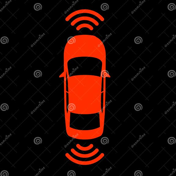 Parking Sensor Light on Car Dashboard, Car Park Safety System Icon ...