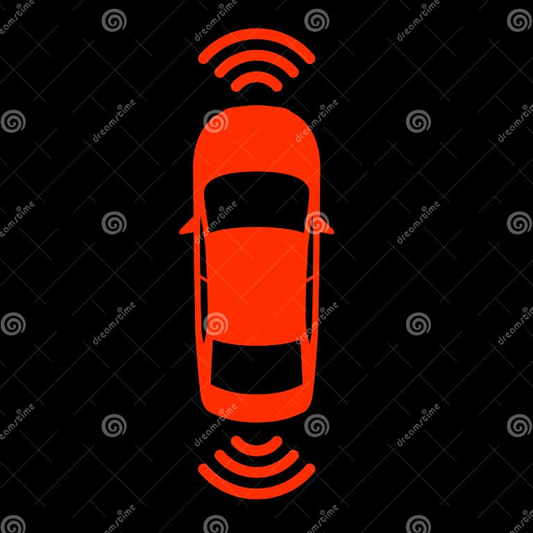 Parking Sensor Light on Car Dashboard, Car Park Safety System Icon ...