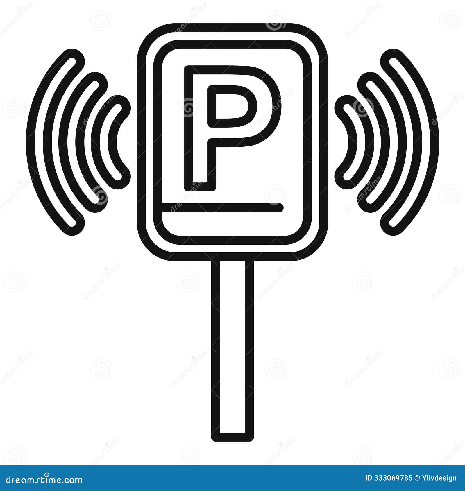 Parking Sensor Transmitting Signal for Empty Space Detection Stock Vector - Illustration of ...