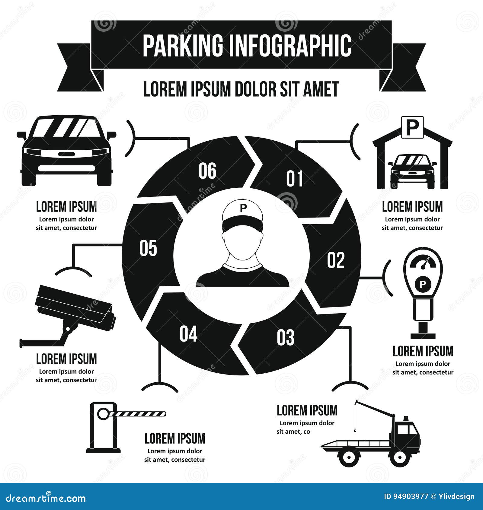 Parking Service Infographic Concept, Simple Style Stock Vector ...
