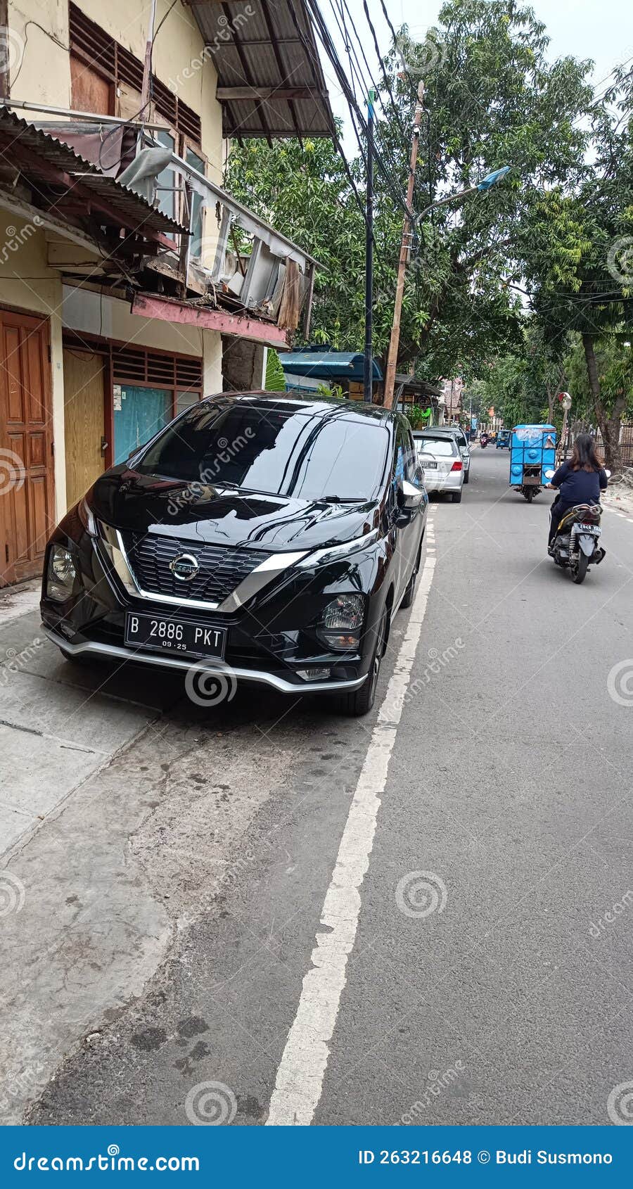 Car Parking With Side Rear-view Mirror Closed For Safety Royalty-Free ...