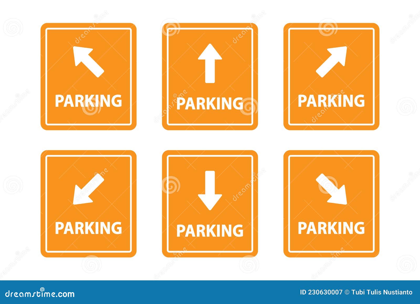 Signboard Parking Arrow, Navigation Direction Board, Collection Design ...