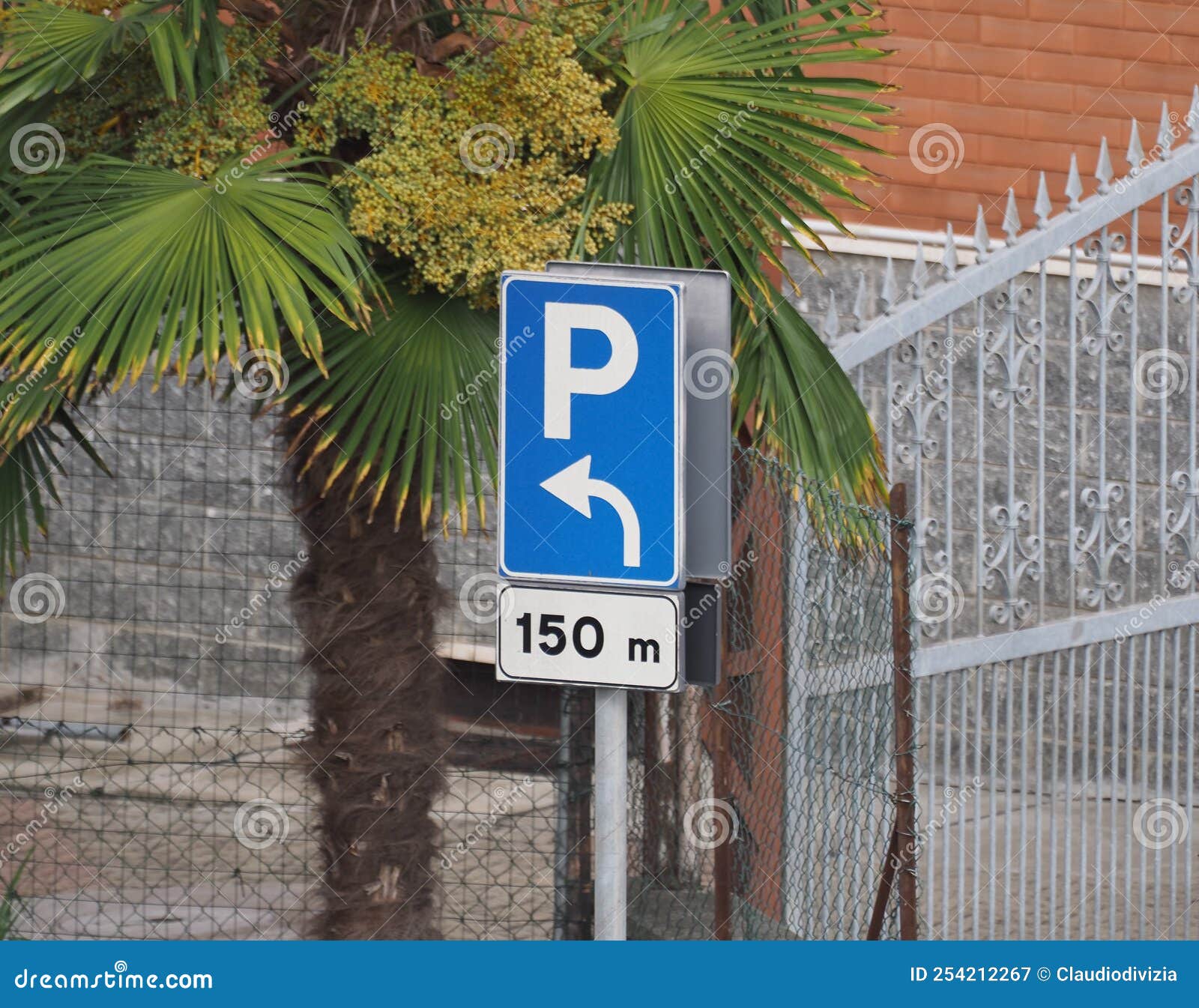 Parking Sign with Direction Arrow Stock Image - Image of road ...