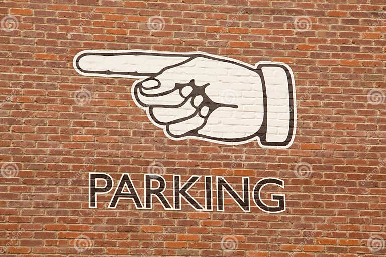 Parking sign with hand stock illustration. Illustration of pointing ...