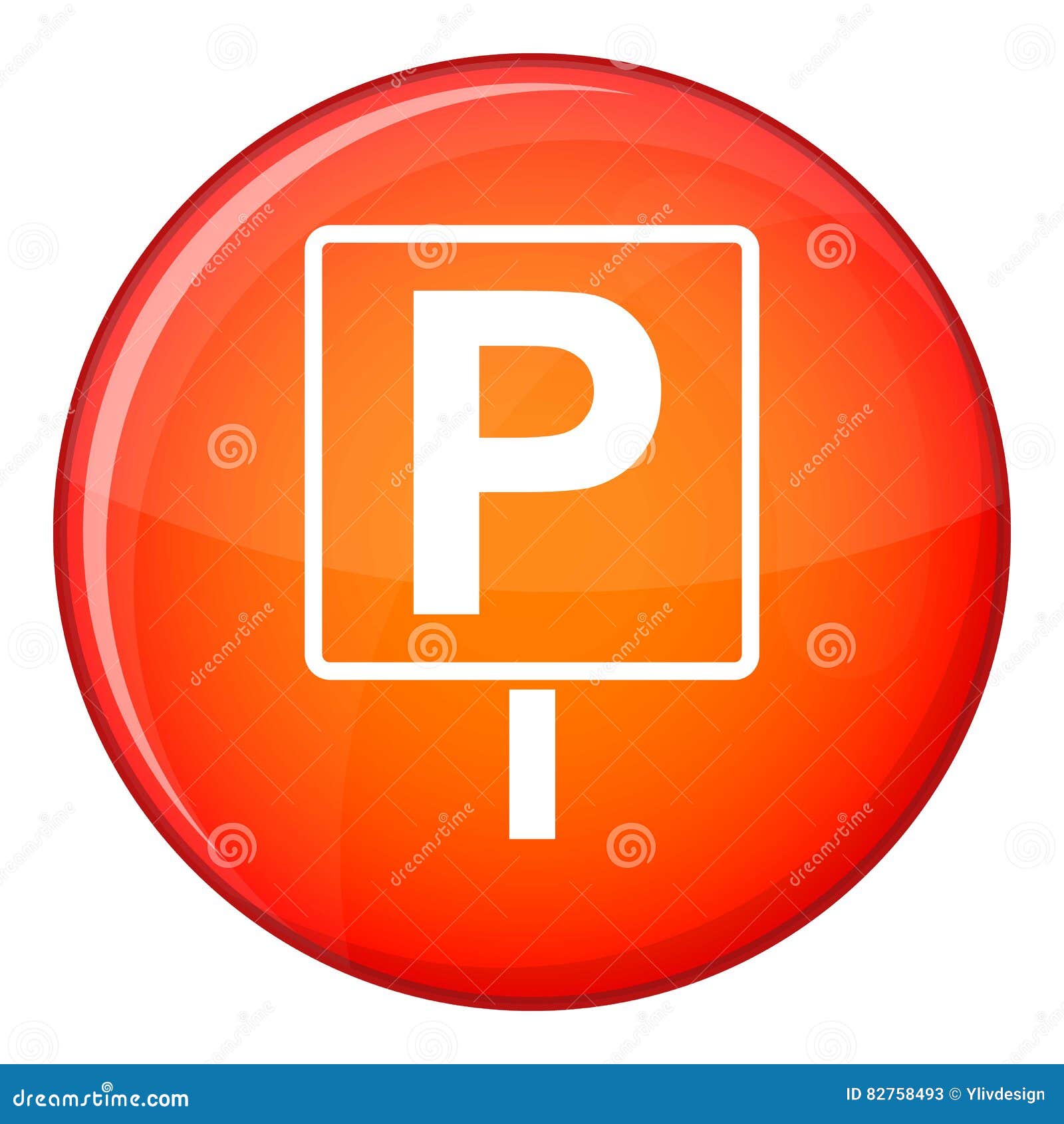 Parking Sign Icon, Flat Style Stock Vector - Illustration of area ...