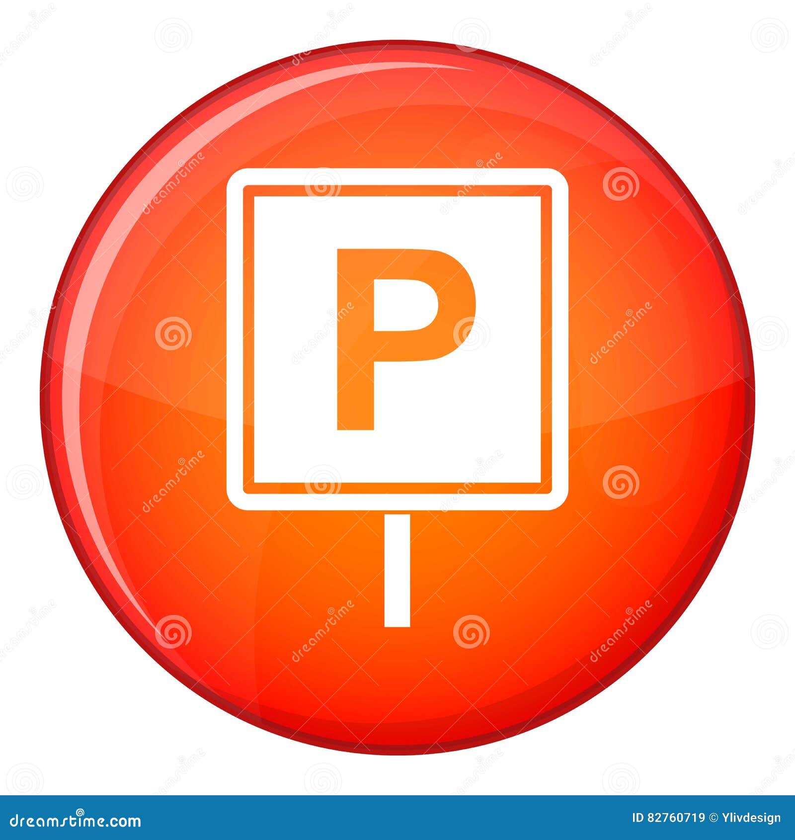 Parking Sign Icon, Flat Style Stock Vector - Illustration of area, sign ...