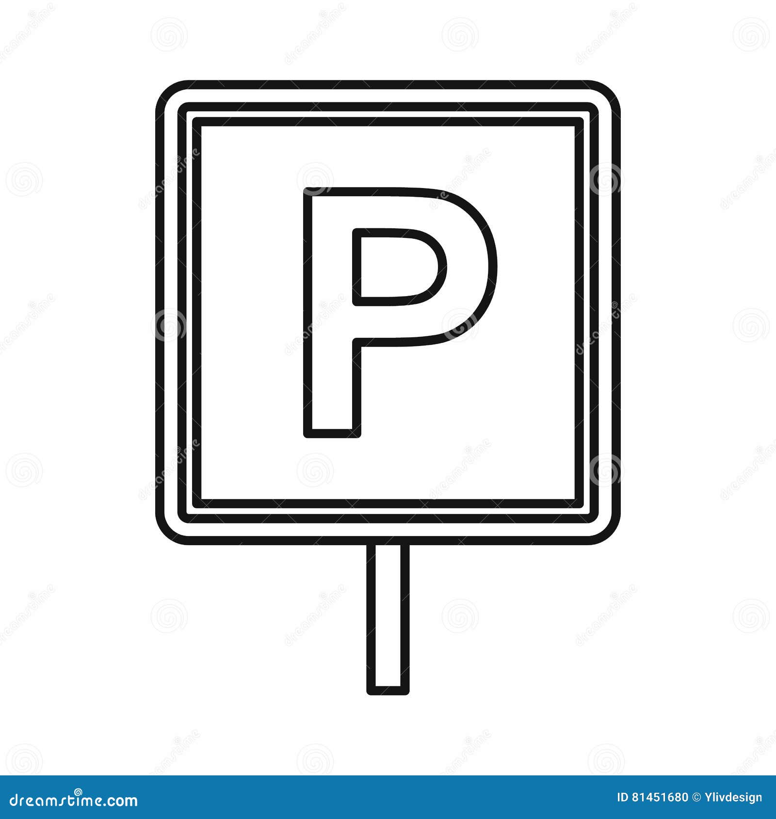 Parking Sign Icon, Outline Style Stock Vector - Illustration of outdoor ...