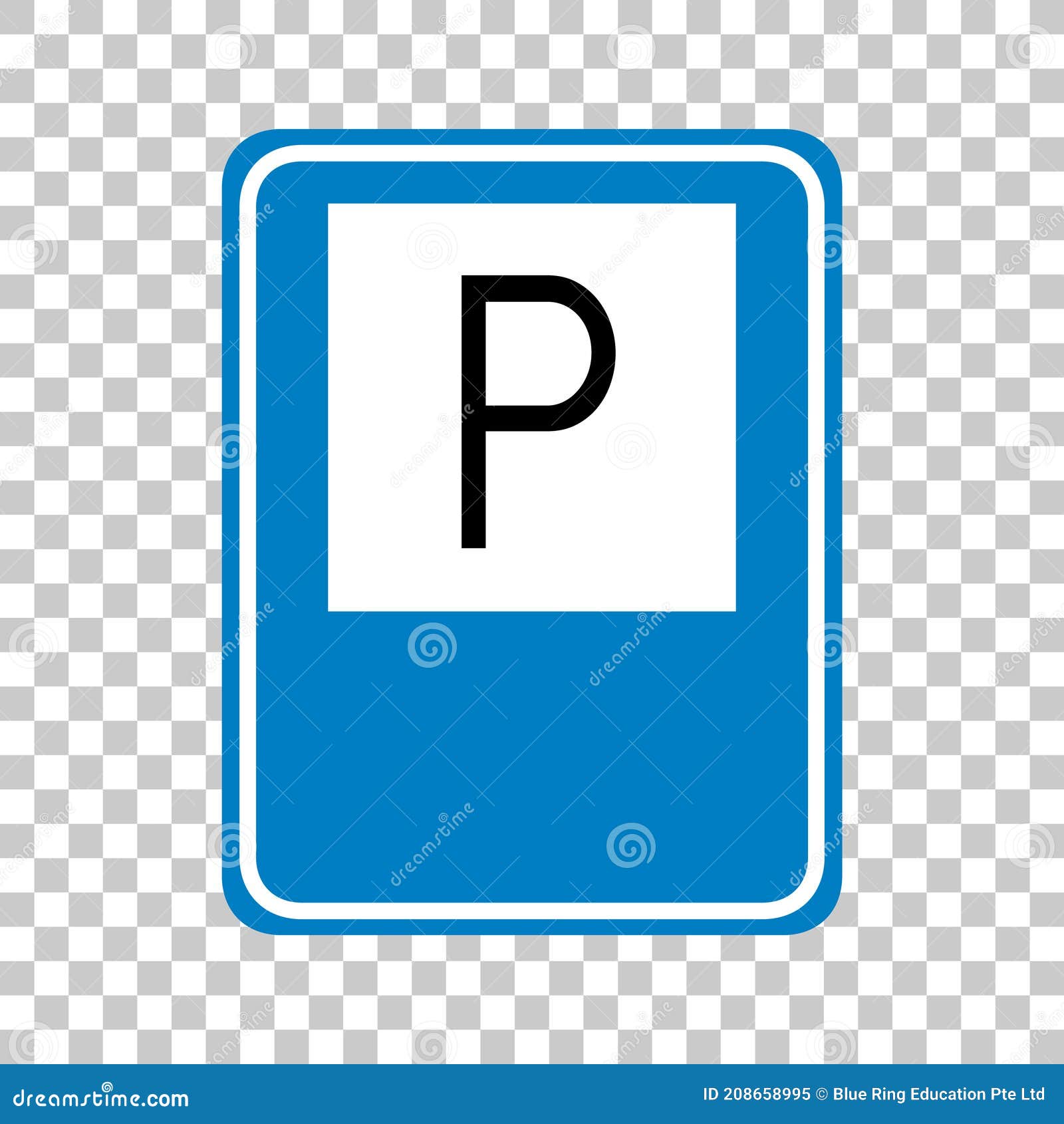 Parking Sign Isolated on Transparent Background Stock Vector ...
