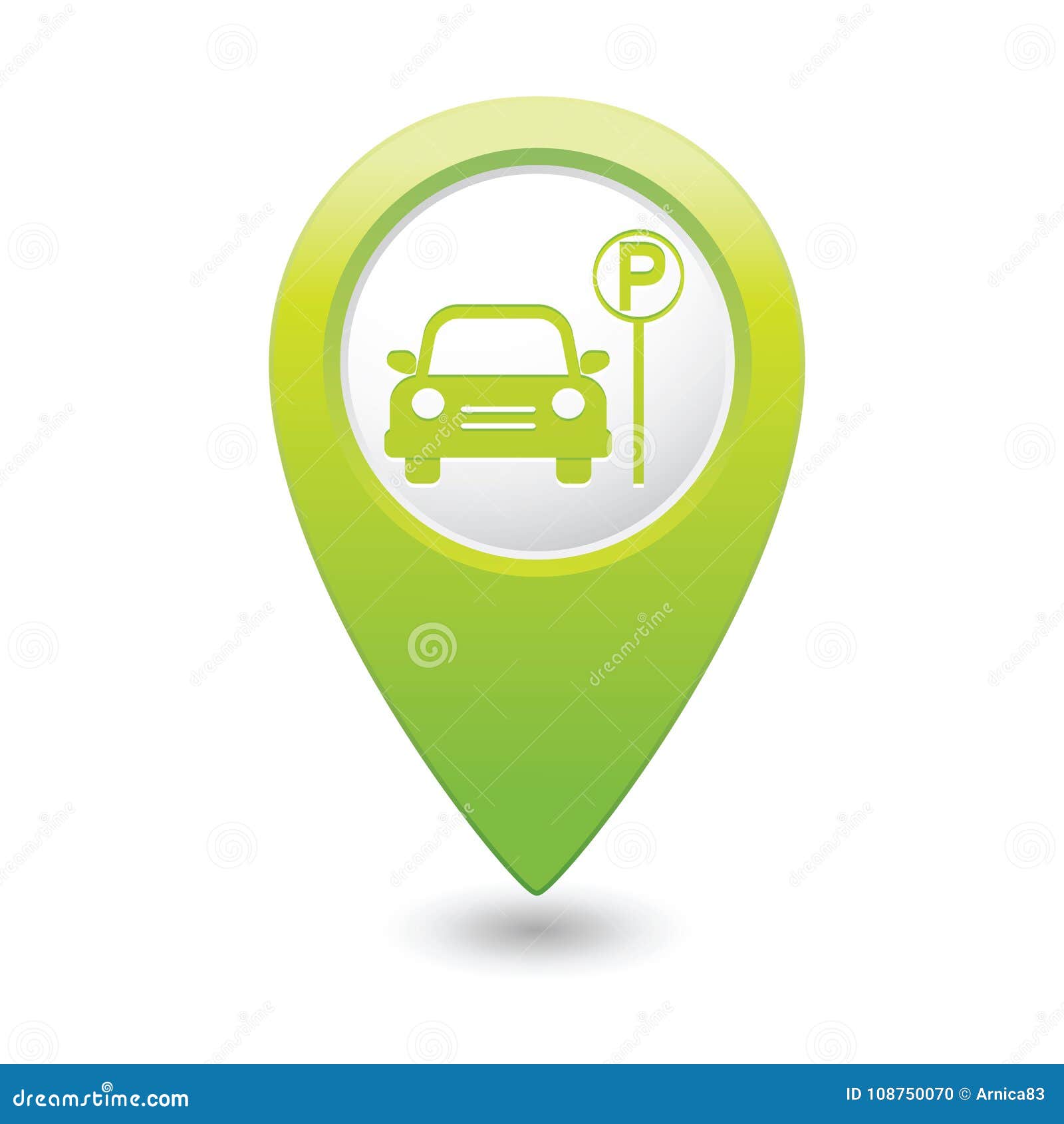 Parking Sign on the Map Pointer Stock Vector - Illustration of public ...