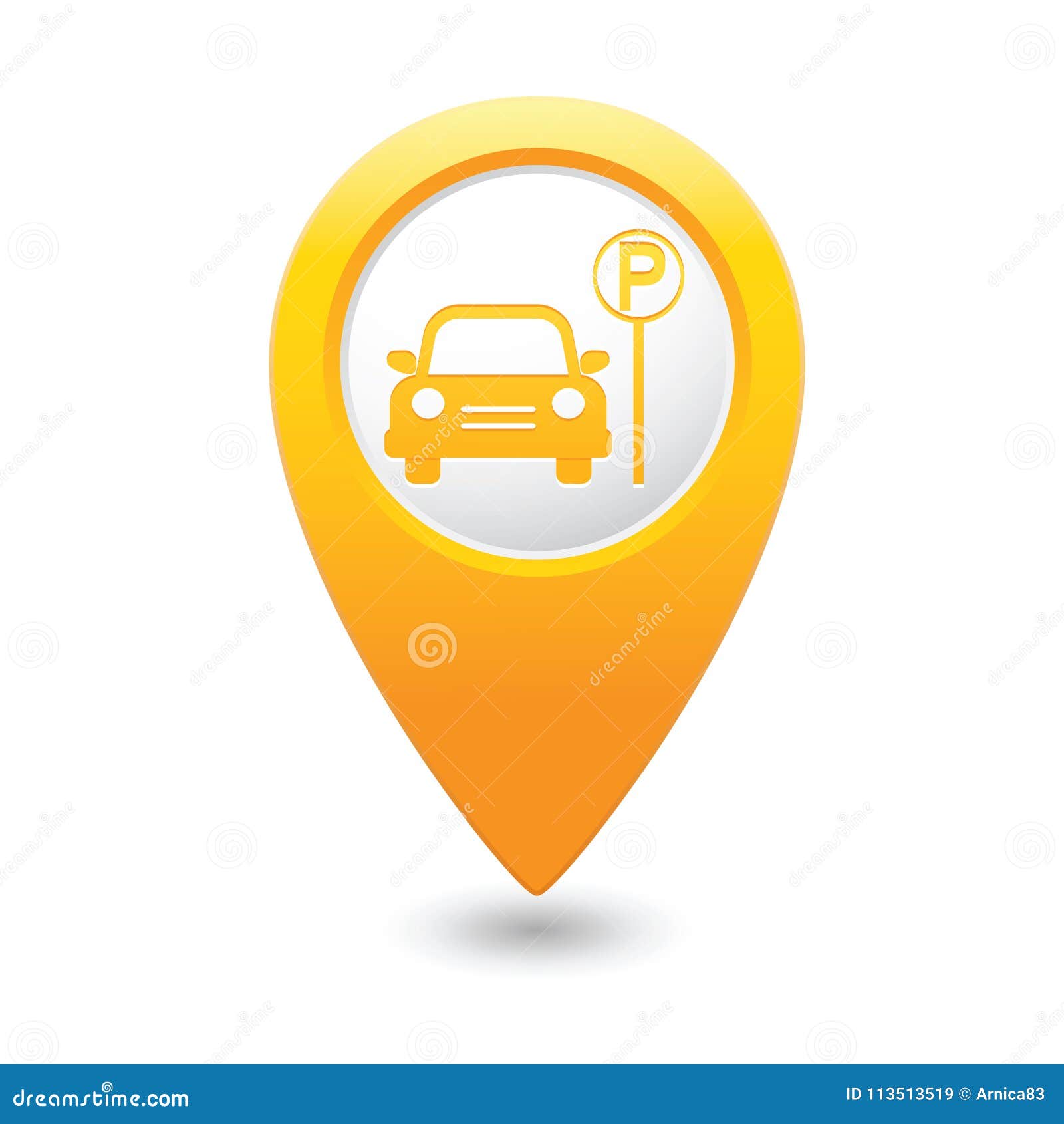 Parking Sign on the Map Pointer Stock Vector - Illustration of ...