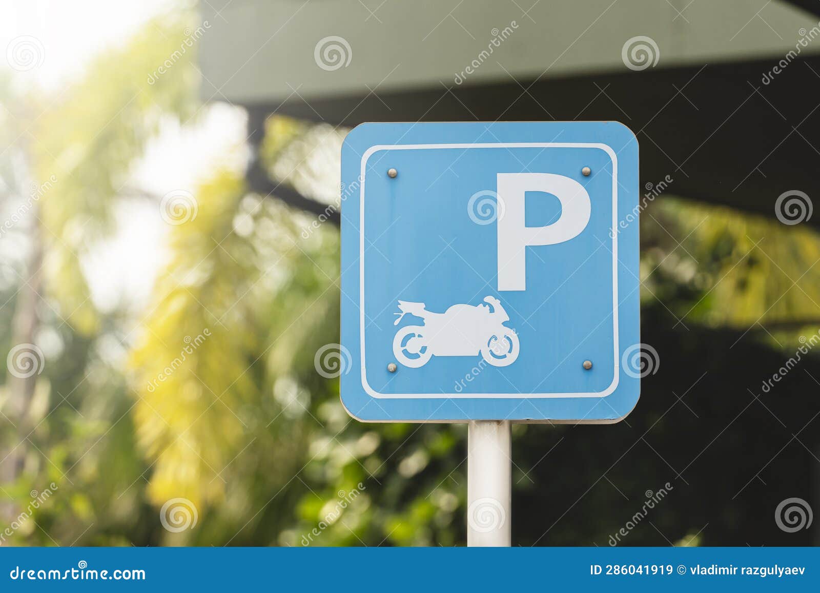 Parking Sign for Motorcycles, Mopeds and Scooters Stock Image - Image ...