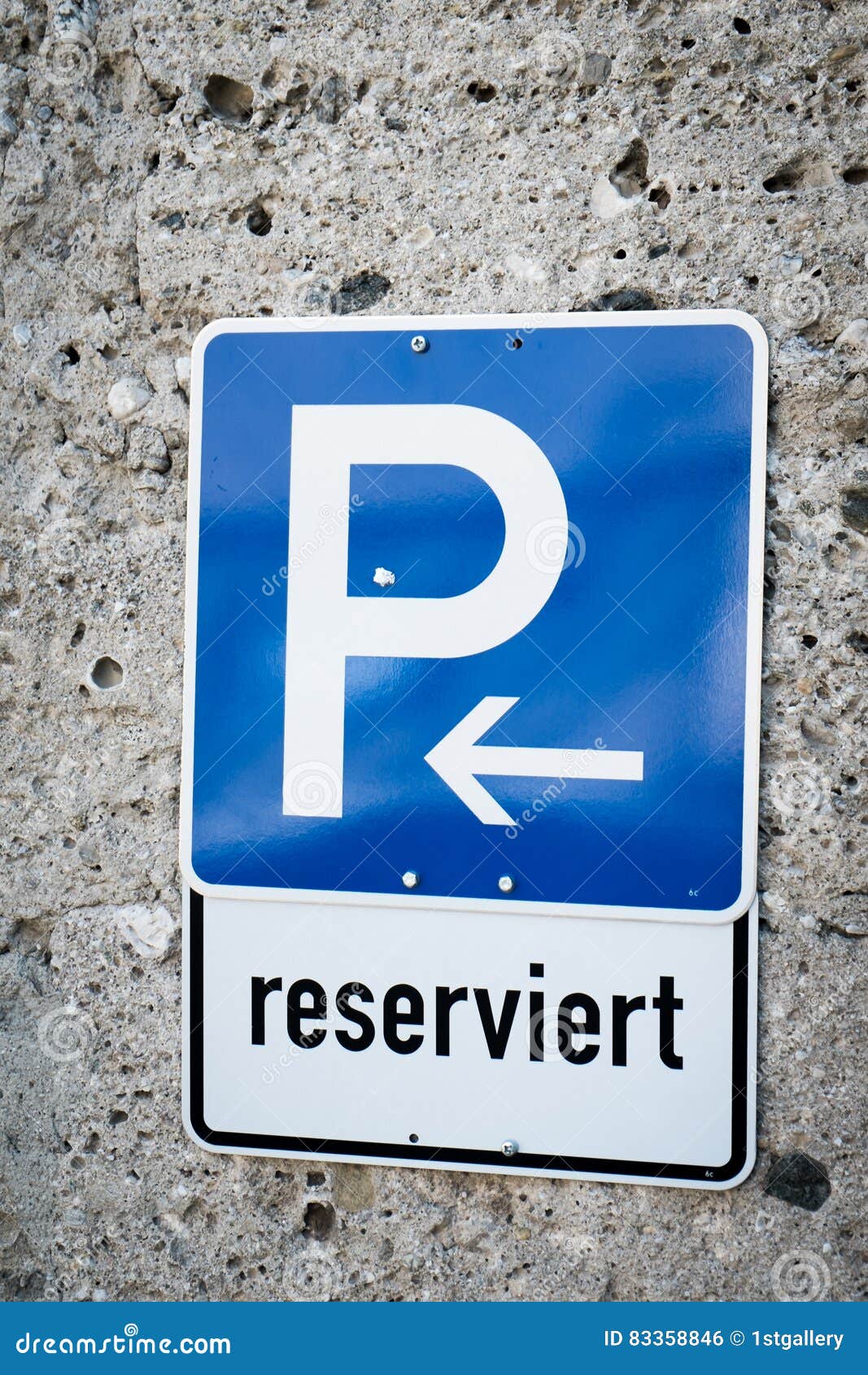 Parking sign 19 stock photo. Image of arrow, reserviert - 83358846