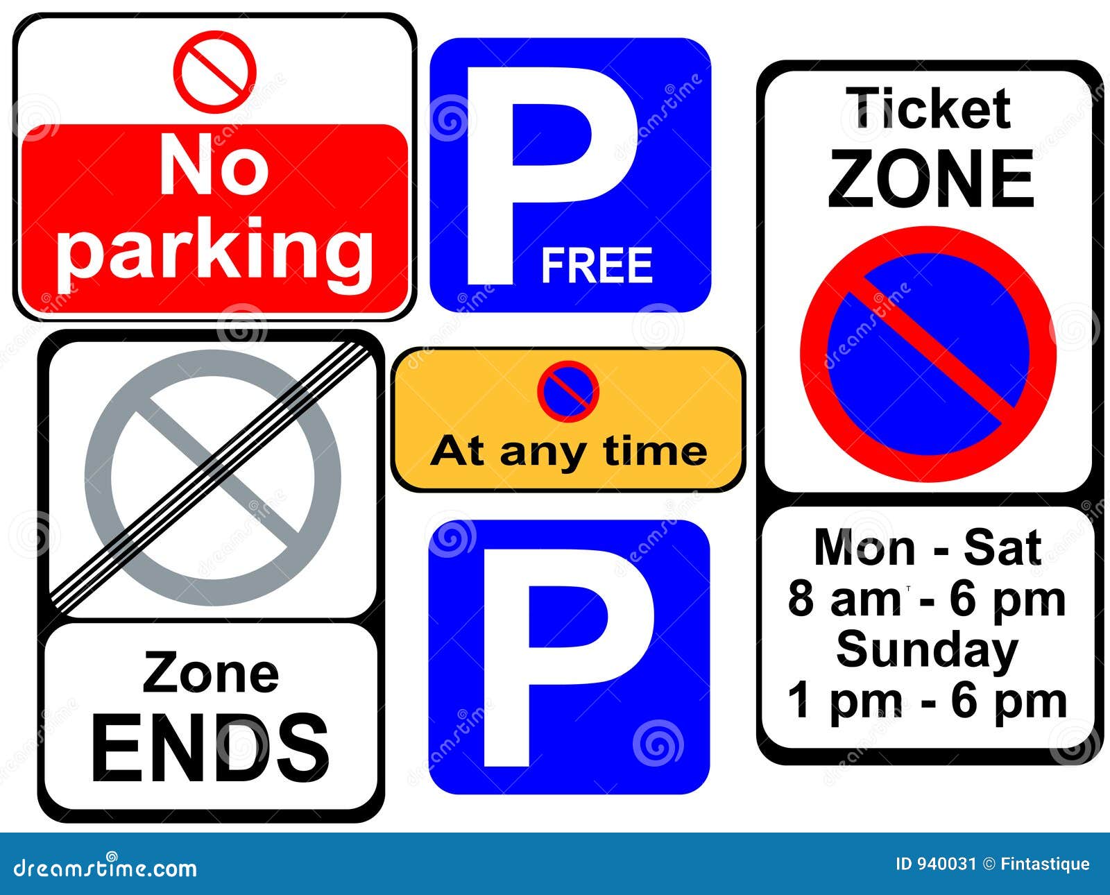 Parking Signs Cartoon Vector 940031