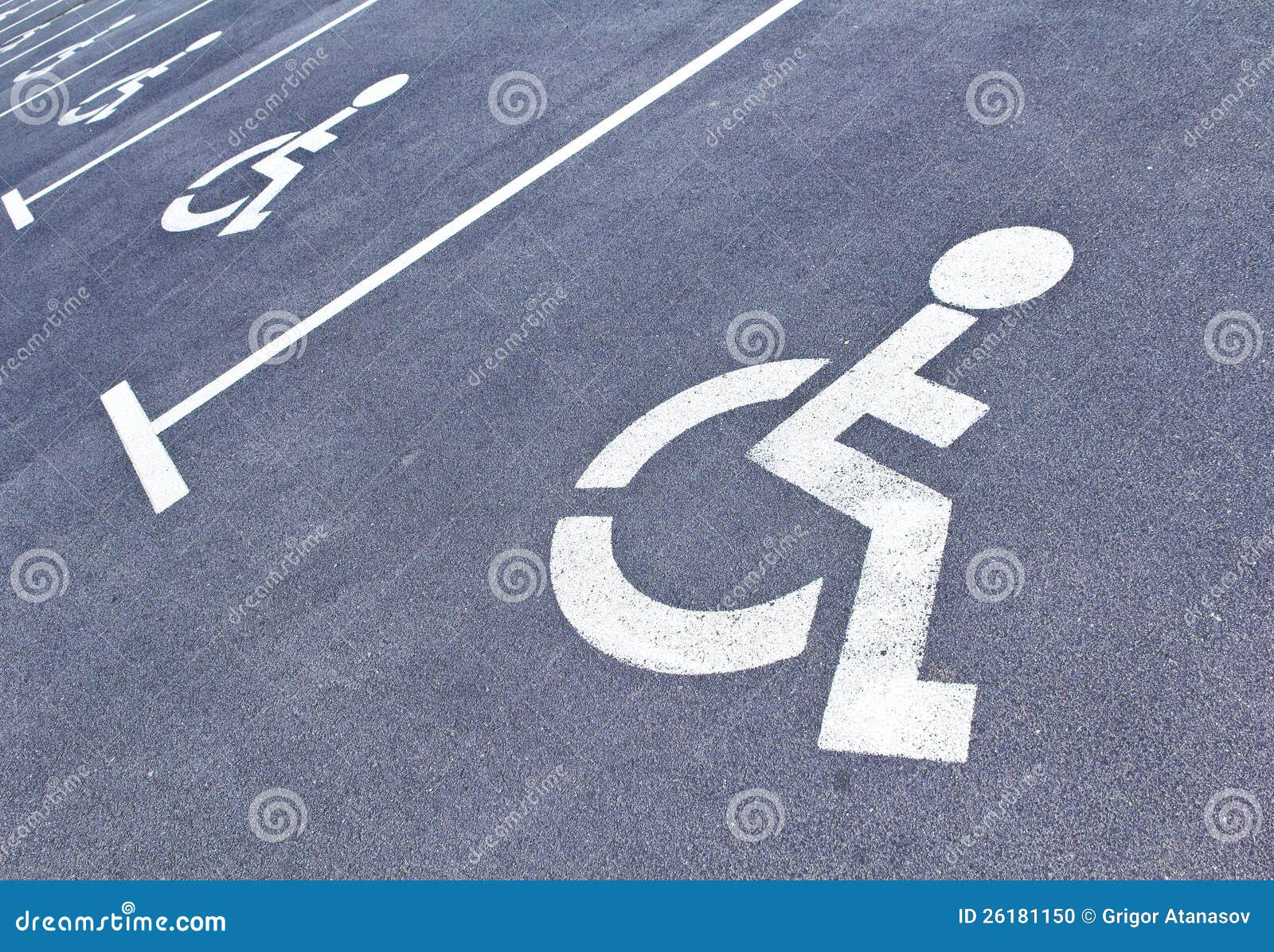 Row of Parking Sign for Disabled People Stock Photo - Image of icon ...