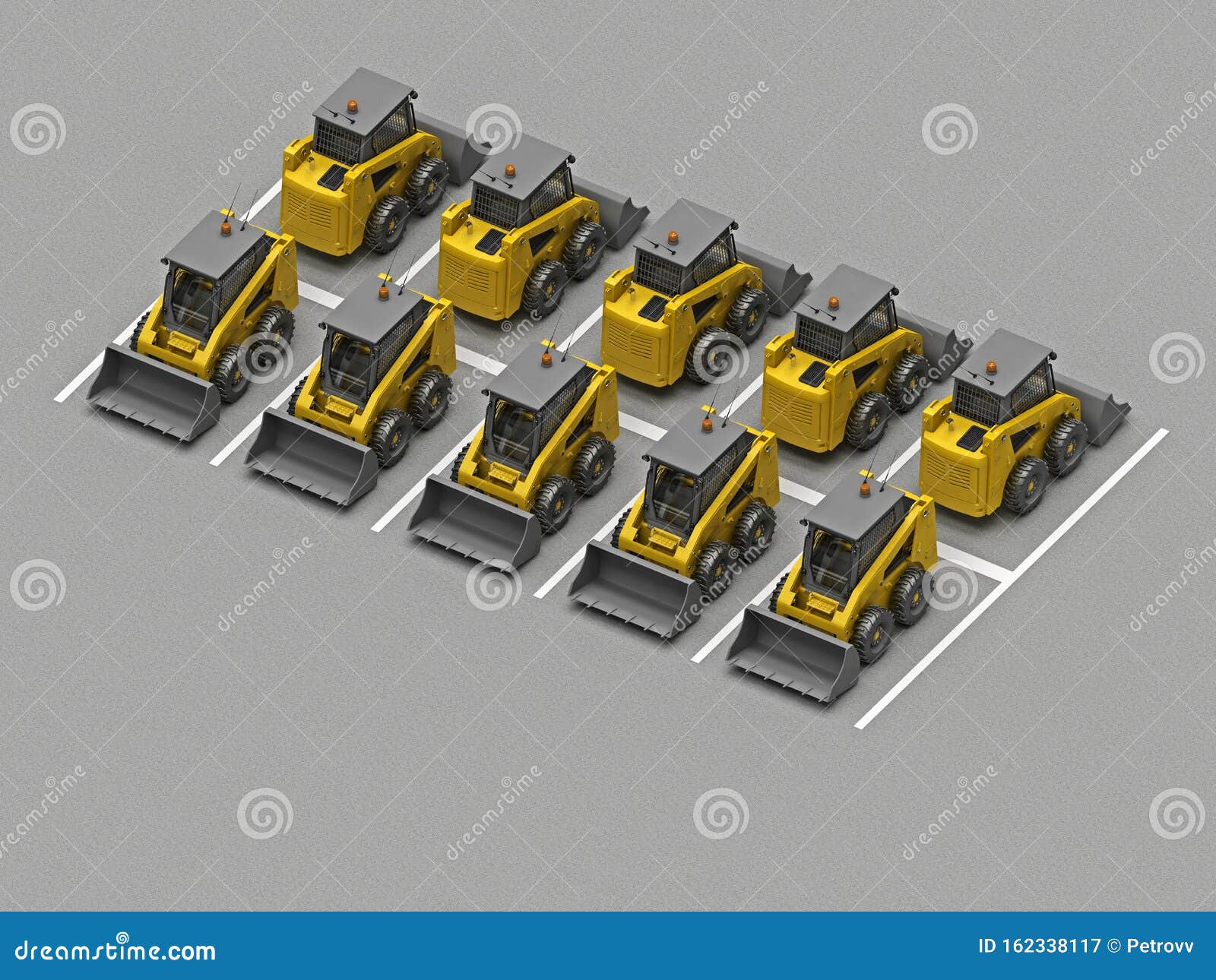Parking with Skidsteer Loader Stock Illustration - Illustration of ...