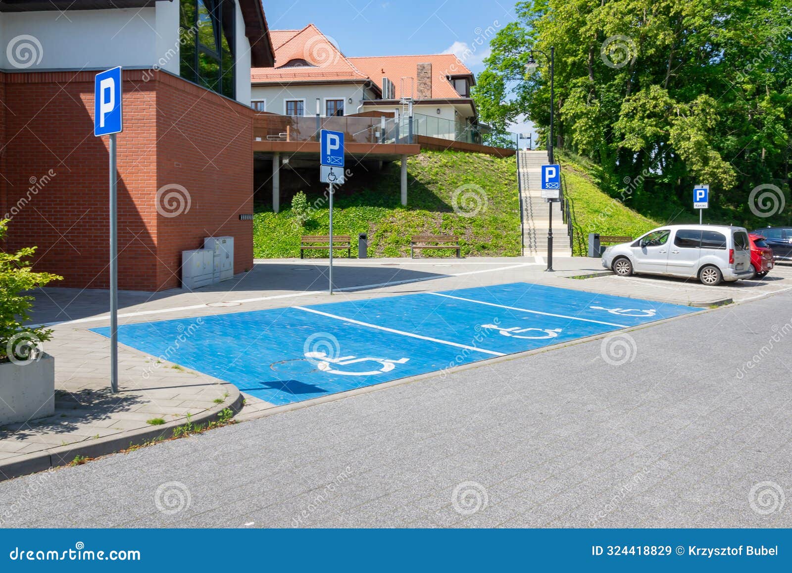 Parking Spaces for Disabled People Stock Image - Image of blue, symbol ...