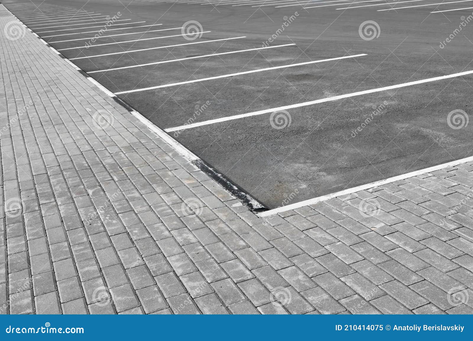 The Parking Stalls in a Parking Lot, Marked with White Lines Stock ...