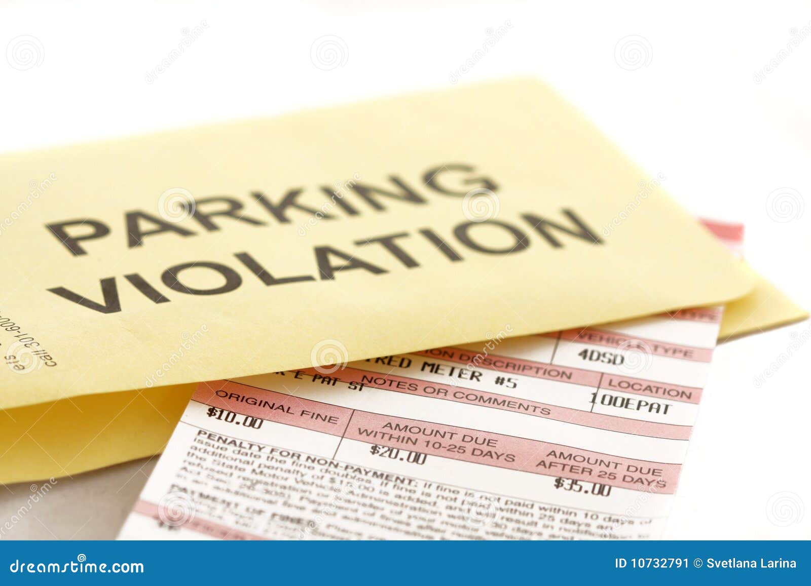 Parking ticket stock image. Image of license, ticket - 10732791