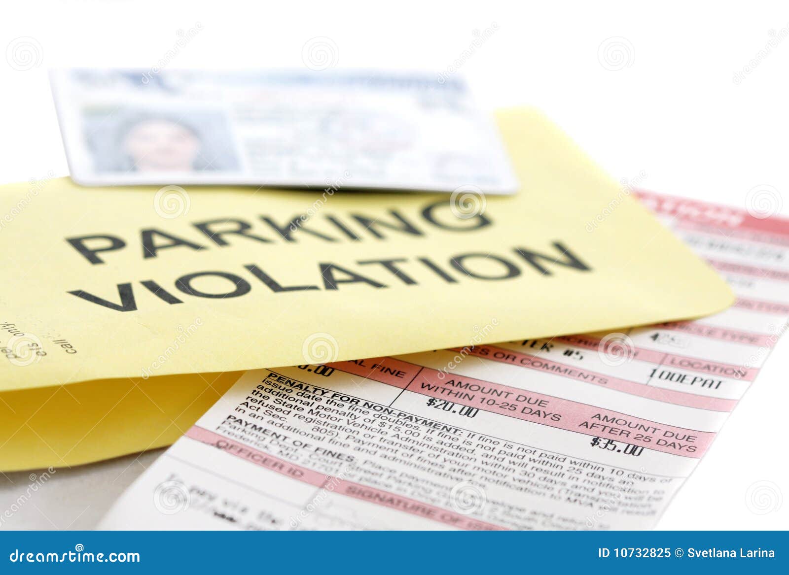 Parking ticket stock image. Image of parking, license - 10732825