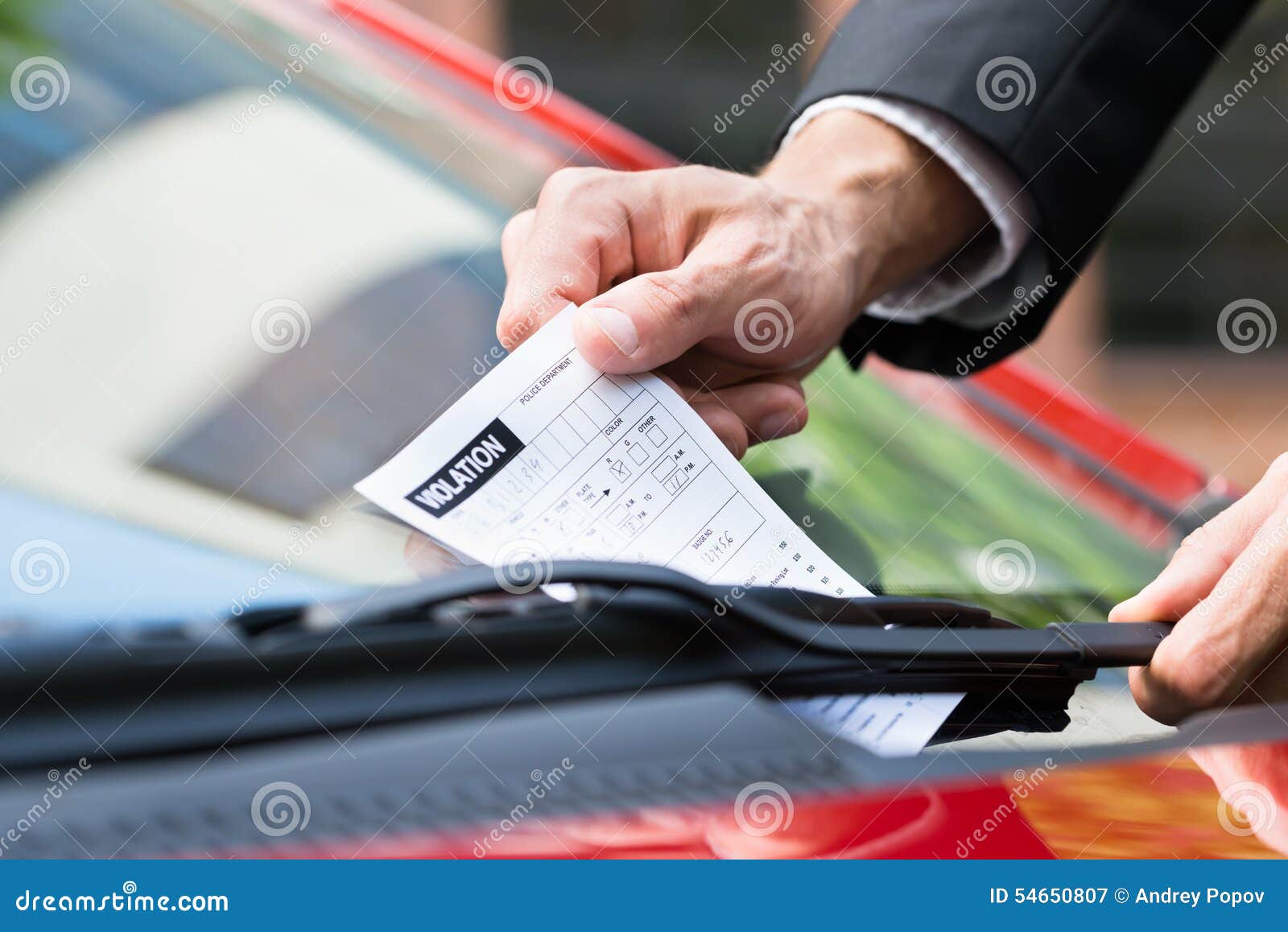 Parking Ticket on Car S Windshield Stock Image - Image of close ...