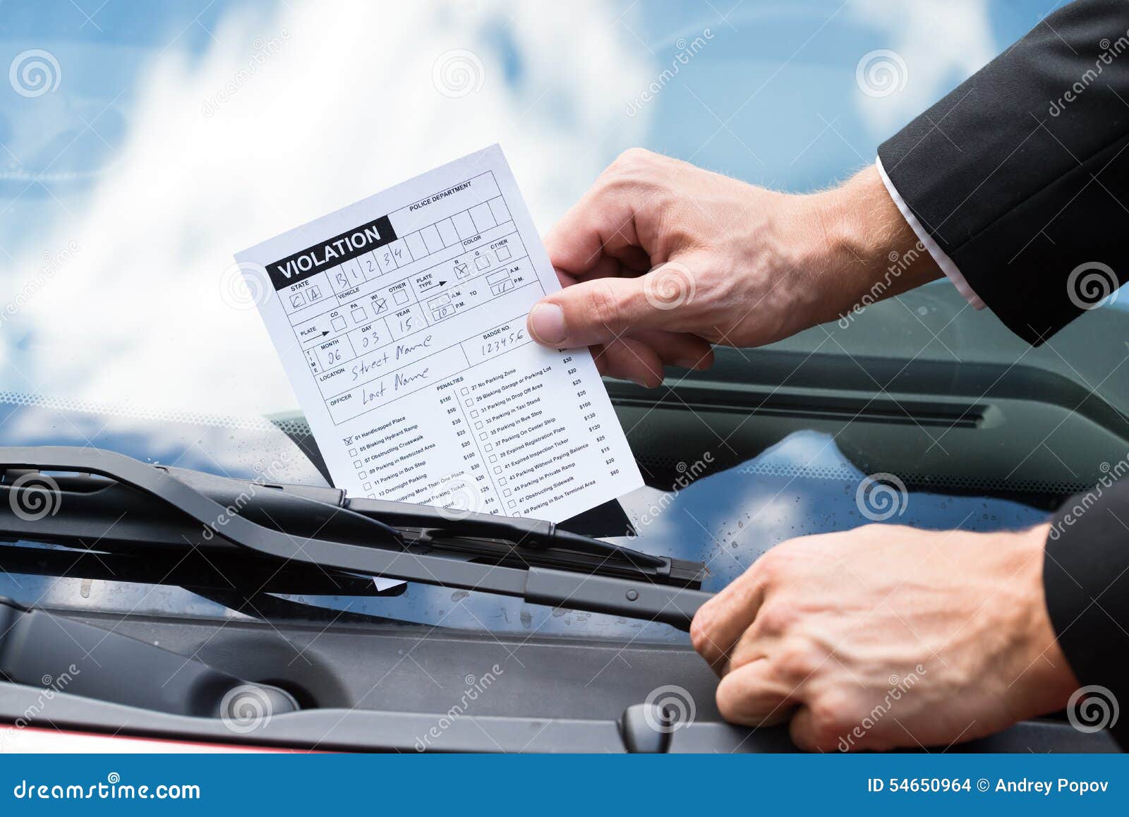 Parking Ticket on Car S Windshield Stock Photo - Image of enforcement ...