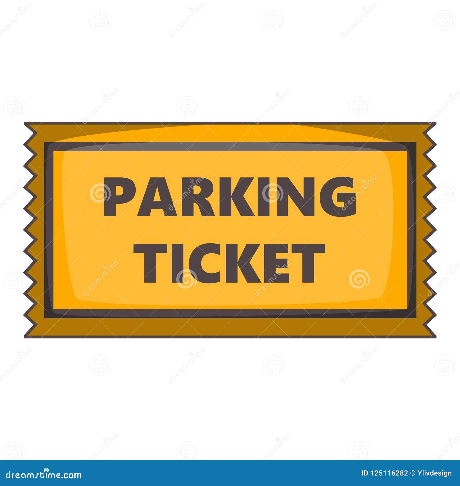 Parking Ticket Icon, Cartoon Style Stock Illustration - Illustration of ...