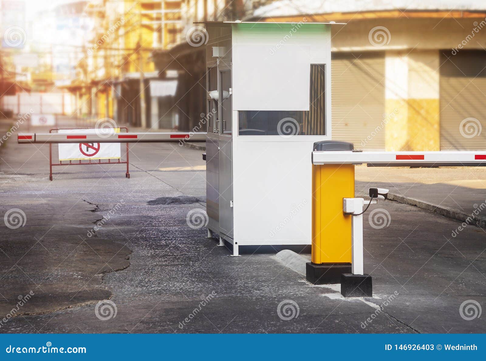 Parking Ticket Machine and Barrier on the Car Stock Image - Image of ...