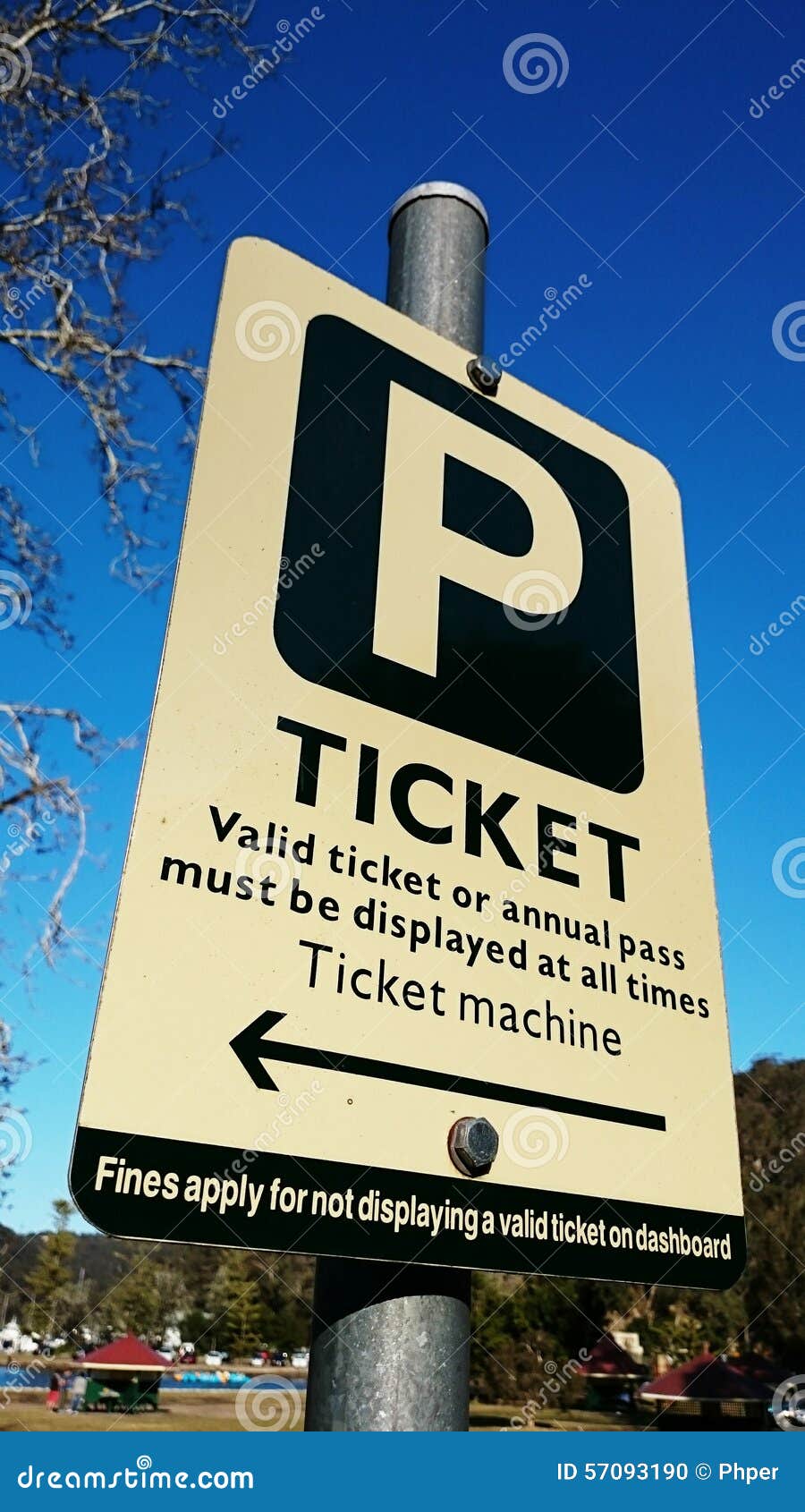 Parking with ticket sign stock photo. Image of ticket - 57093190