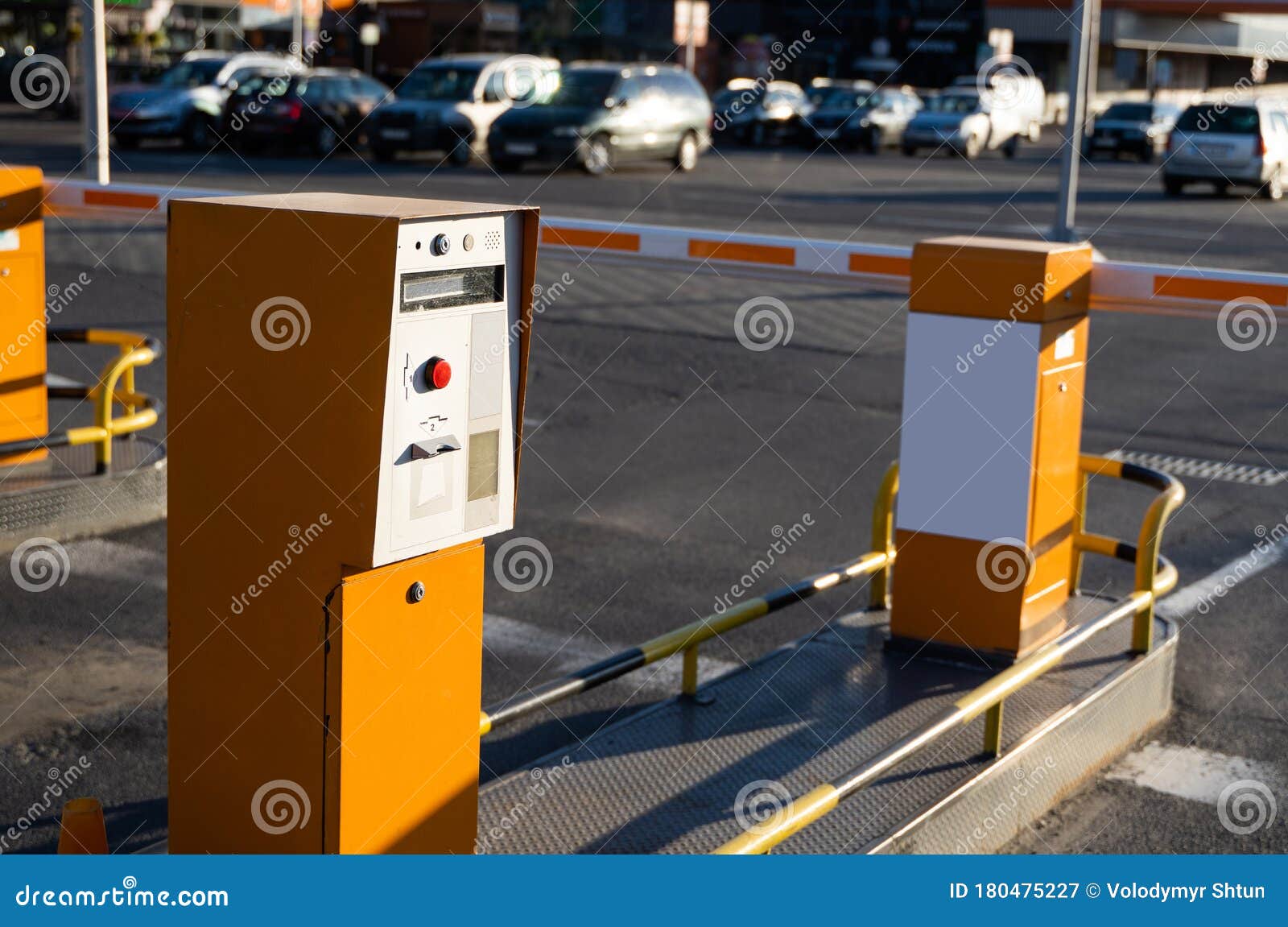 Parking Tickets Machine on a Entree in Parking Area. Stock Image ...
