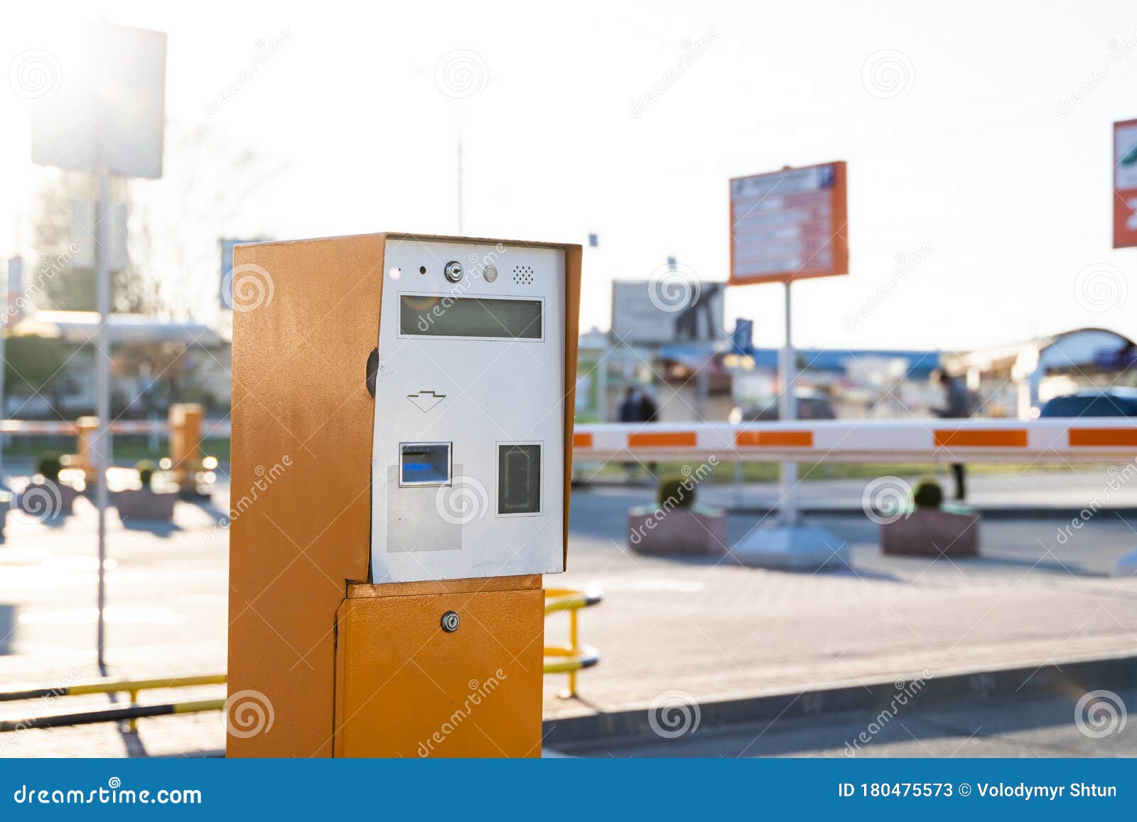 Parking Tickets Machine on a Exit from a Parking Area. Stock Image ...