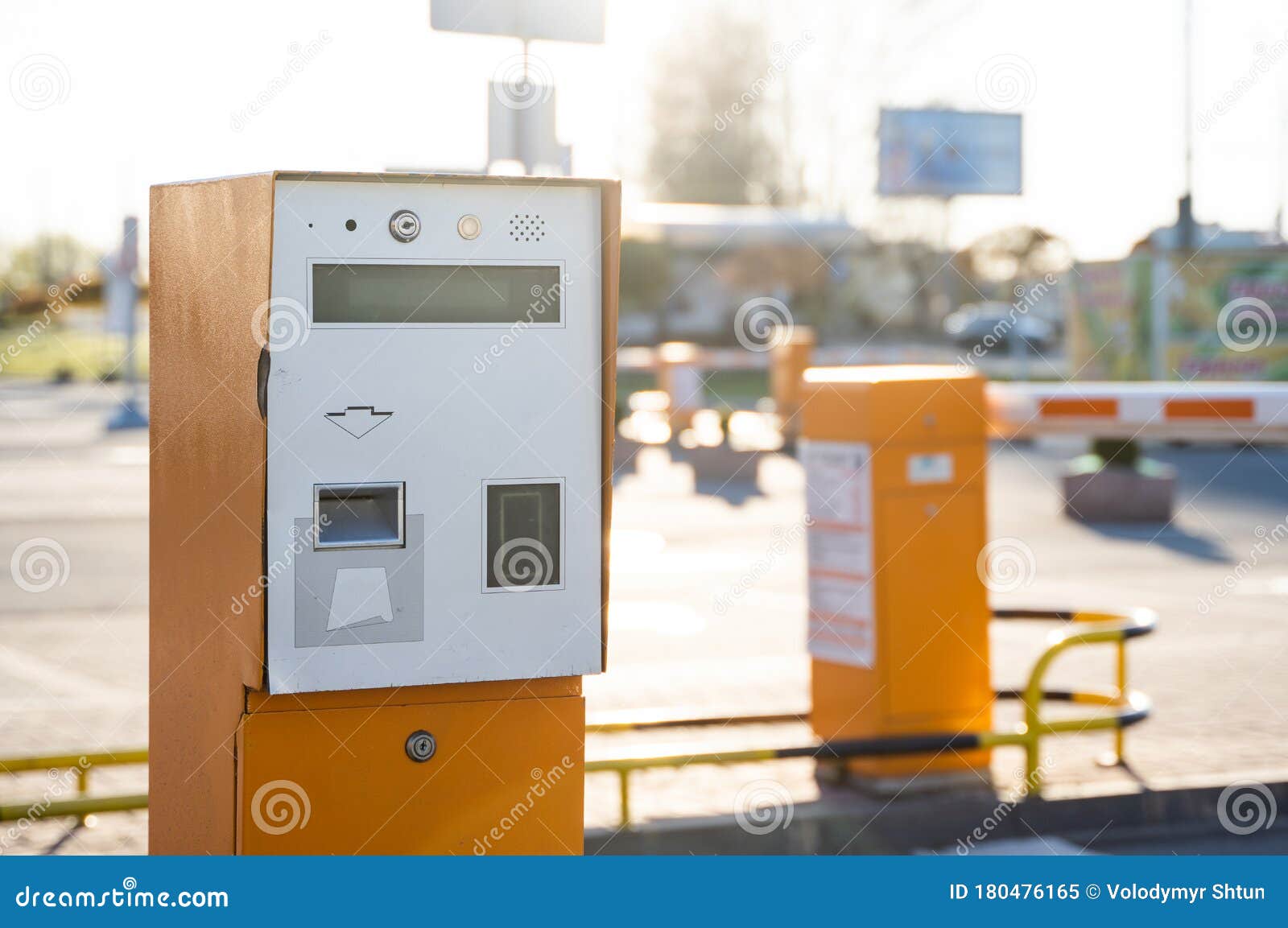 Parking Tickets Machine on a Exit from a Parking Area. Stock Image ...
