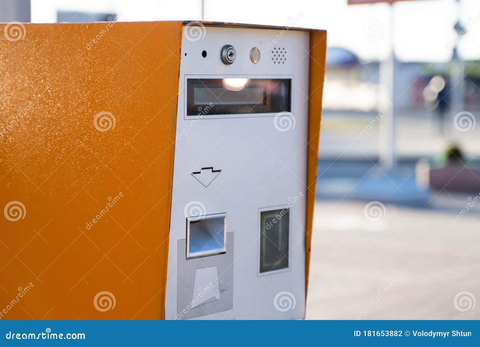 Parking Tickets Machine on a Exit from a Parking Area. Stock Photo ...