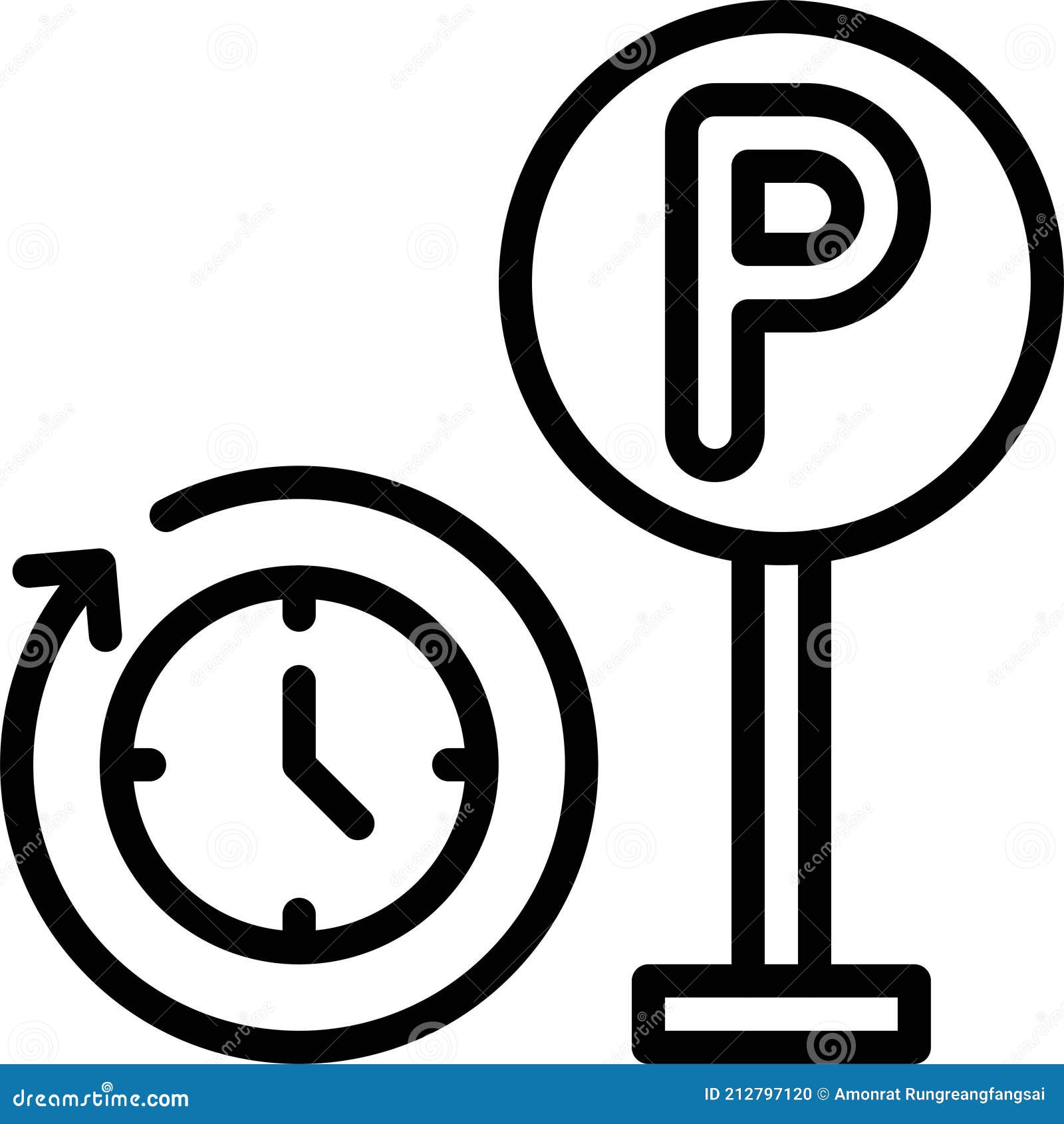 Parking Time Icon, Parking Lot Related Vector Stock Vector ...