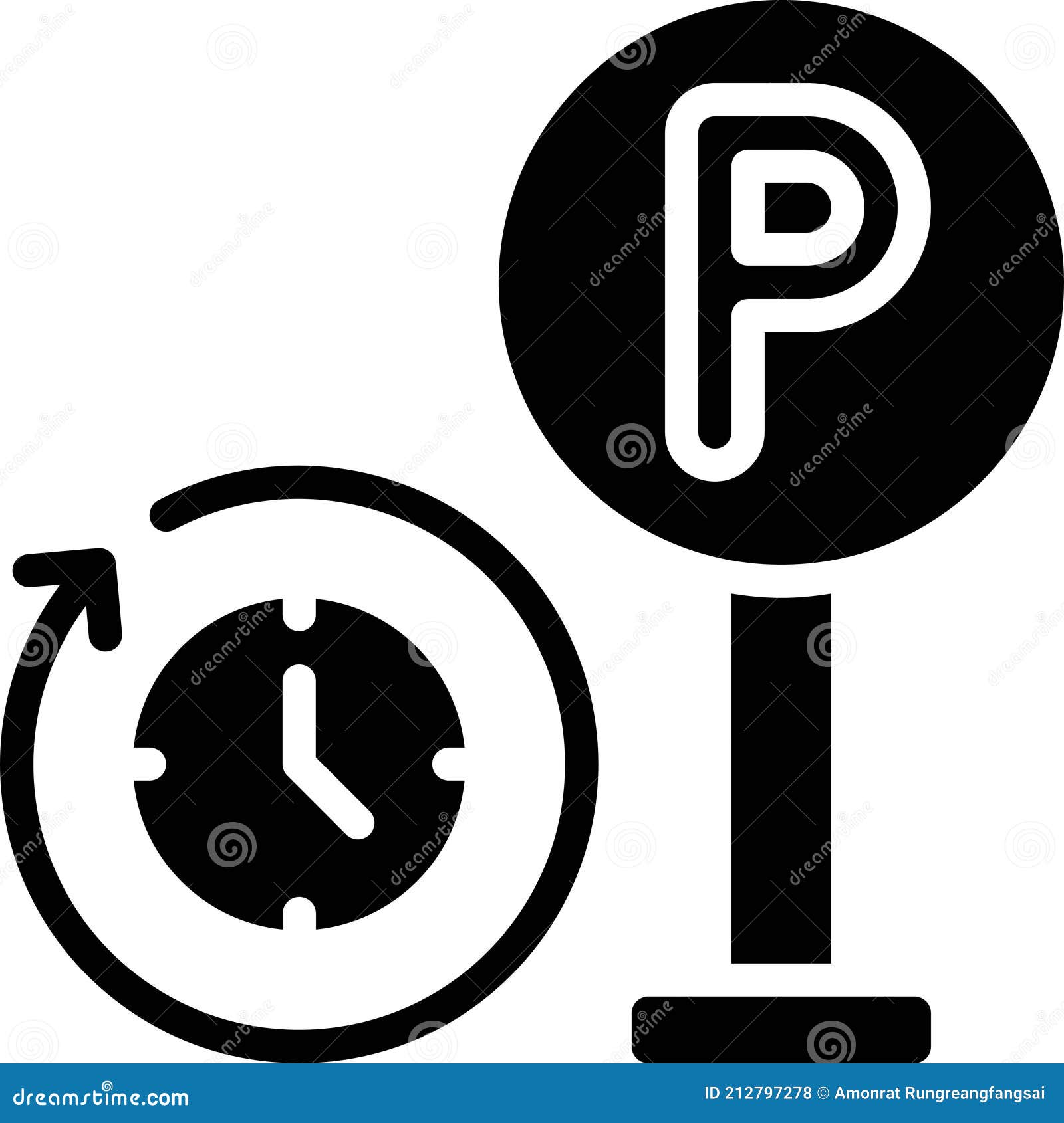 Parking Time Icon, Parking Lot Related Vector Stock Vector ...