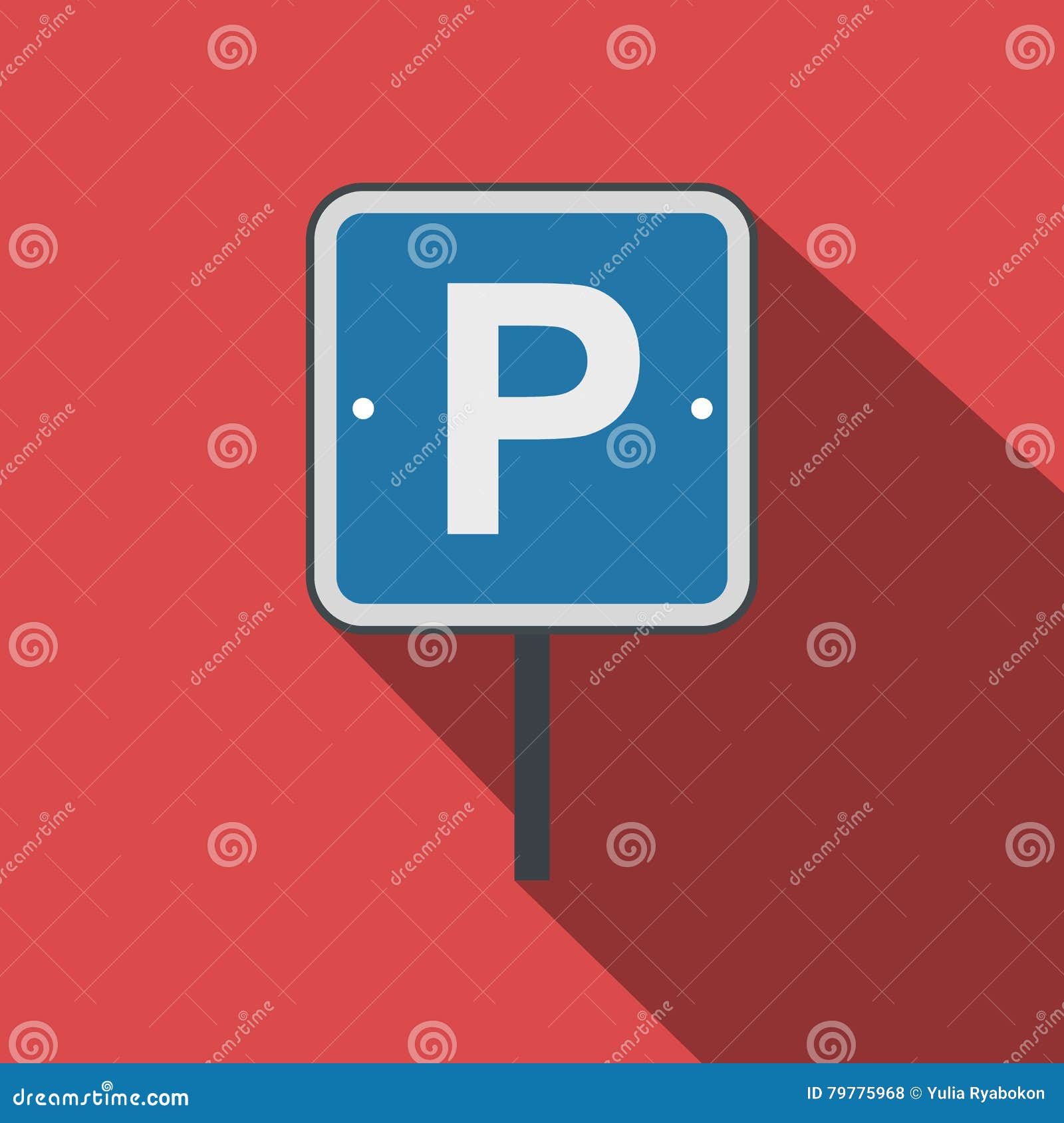 Parking Traffic Sign Flat Icon Stock Vector - Illustration of blue ...