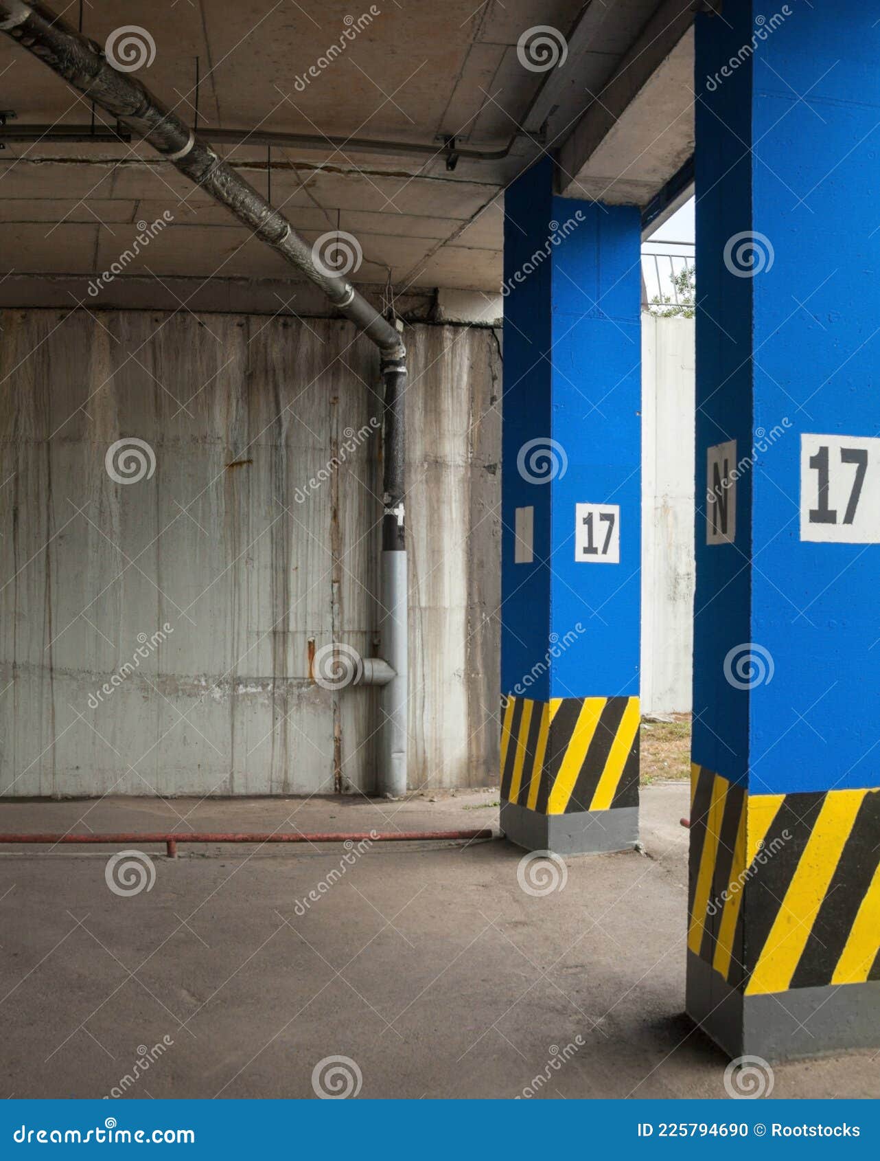 Parking under the building stock photo. Image of architectural - 225794690